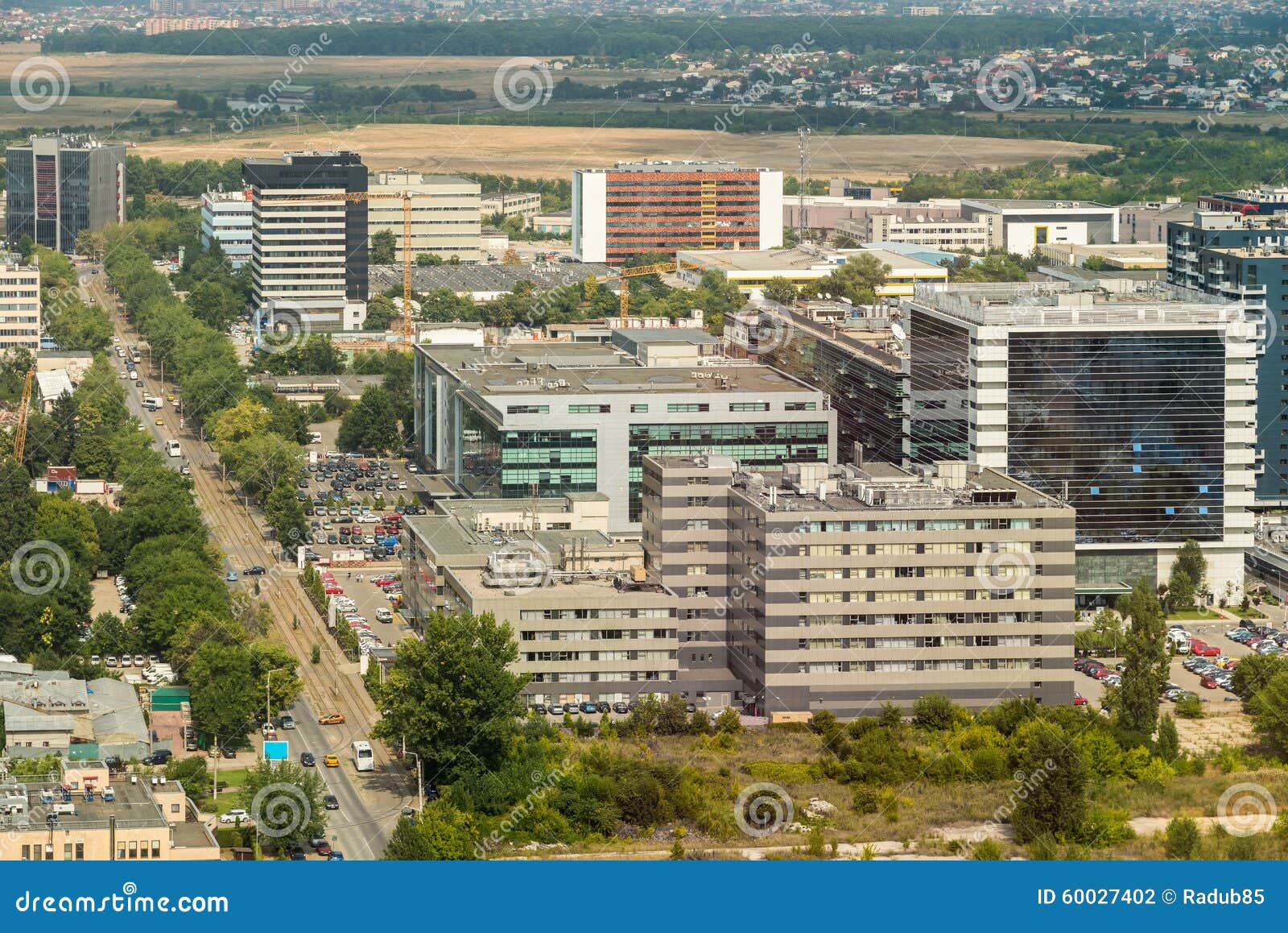 Bucharest City Skyline stock photo. Image of roads, high - 60027402