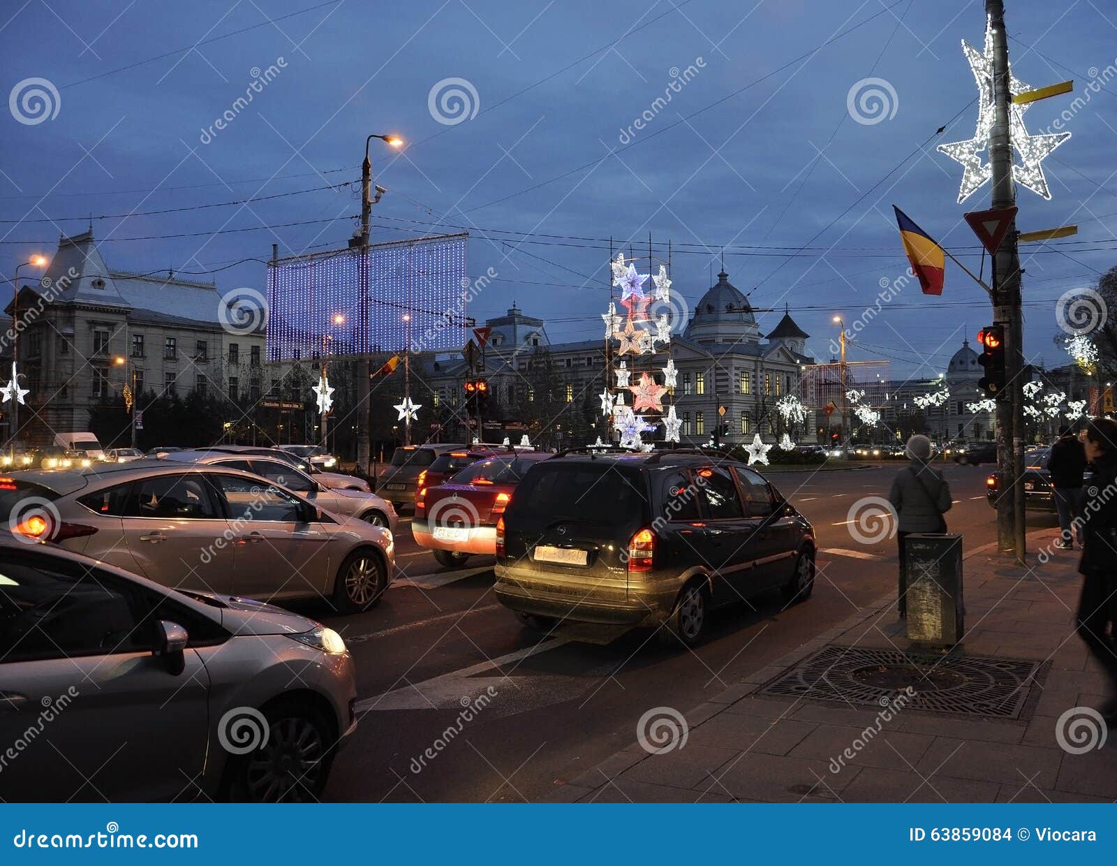 Bucharest,december 1st 2015:Christmas Lights by Night from Bucharest in ...