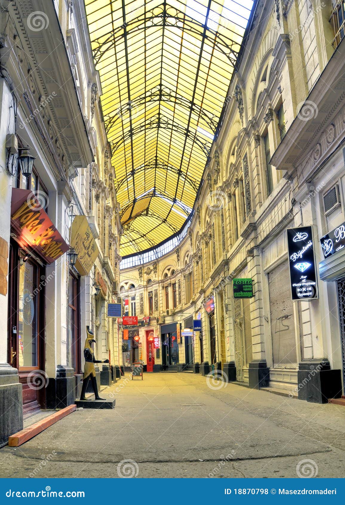 Bucharest - Glass Covered Street Editorial Stock Photo - Image of ...