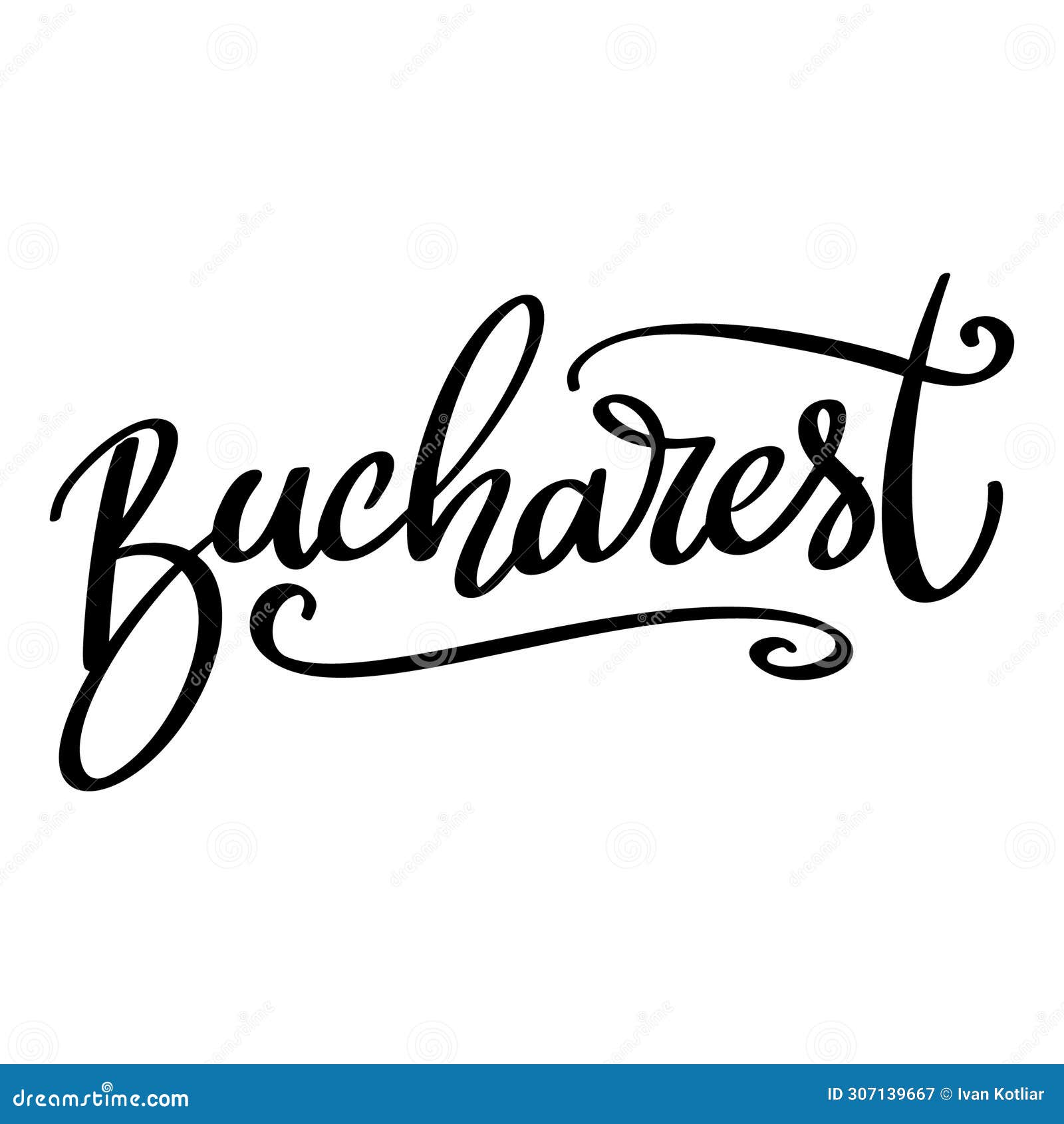Bucharest, Hand Lettering Phrase, Poster Design, Calligraphy Stock ...