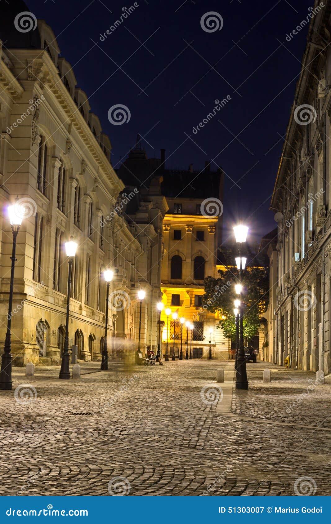 Bucharest Historical Center by Night Stock Image - Image of center ...