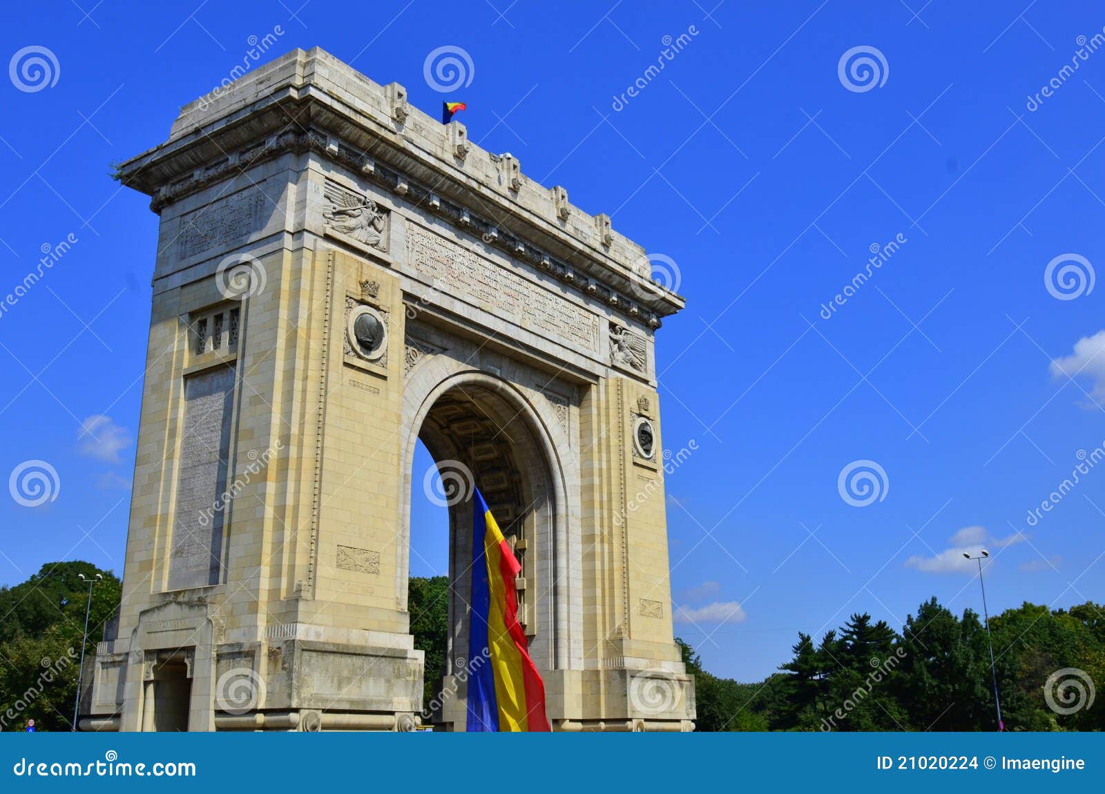 Bucharest Historical Landmark - the Triumph Arch Stock Photo - Image of ...