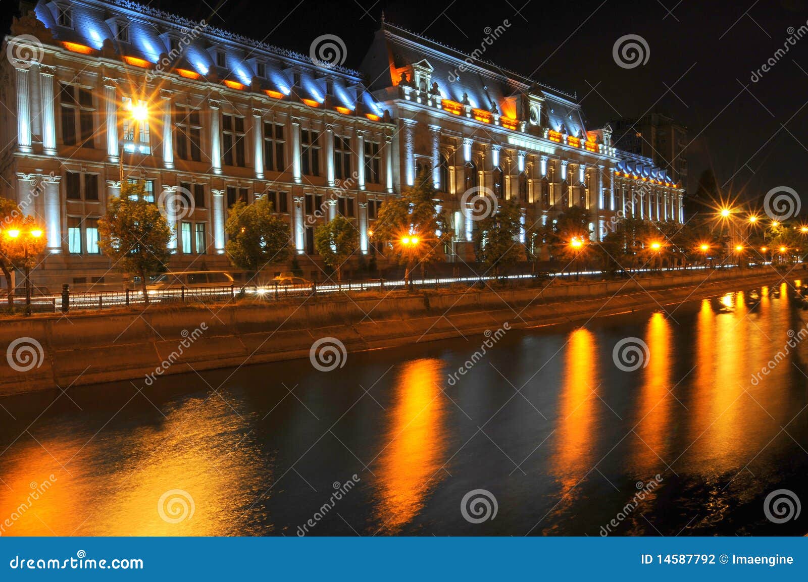 Bucharest by night stock photo. Image of urban, building - 14587792