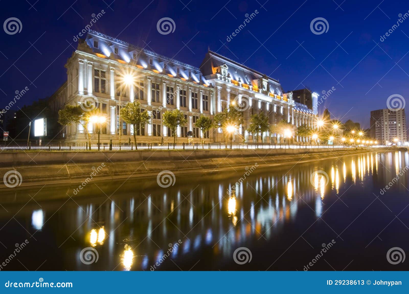 Bucharest at night stock image. Image of street, sunset - 29238613