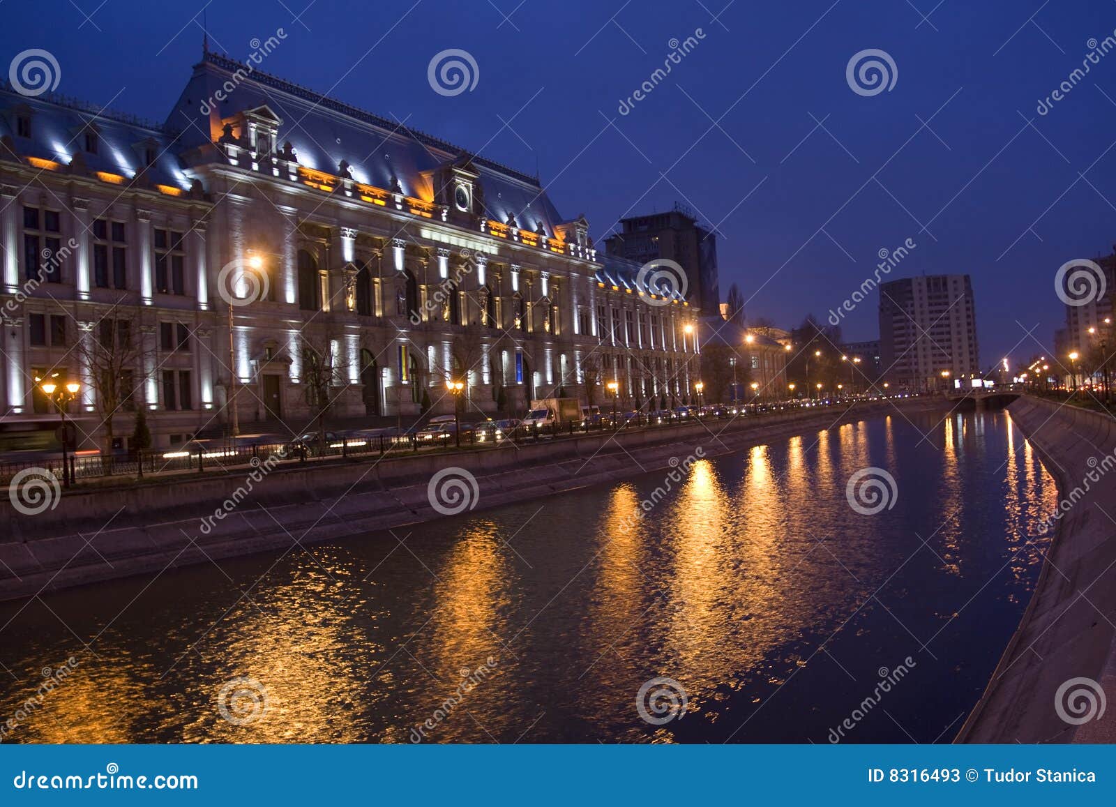 Bucharest by night stock image. Image of romania, street - 8316493