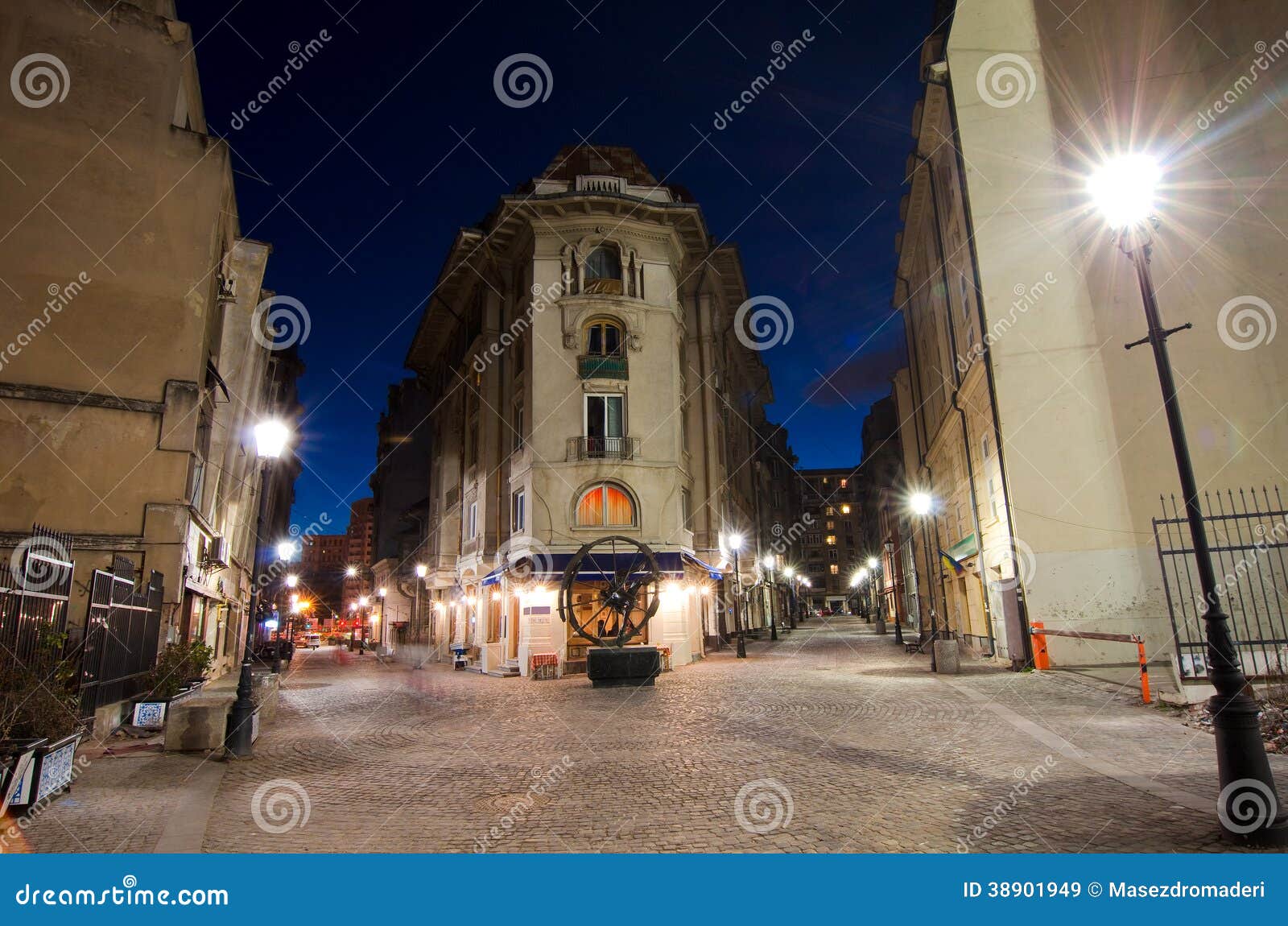 Bucharest by Night - the Historic Centre Stock Image - Image of busy ...