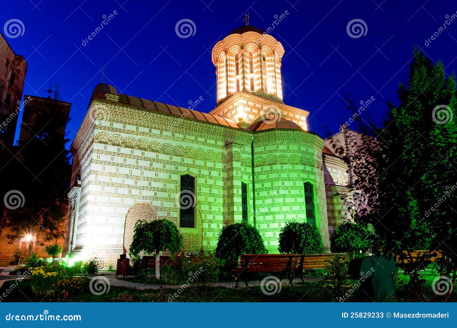 Bucharest by Night - Old Court Church Stock Image - Image of touristic ...