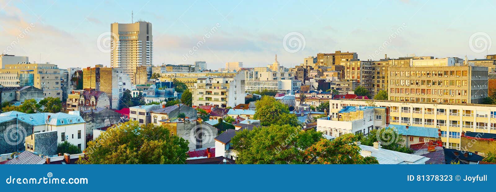 Bucharest Panorama, Romania Stock Image - Image of romanian, golden ...