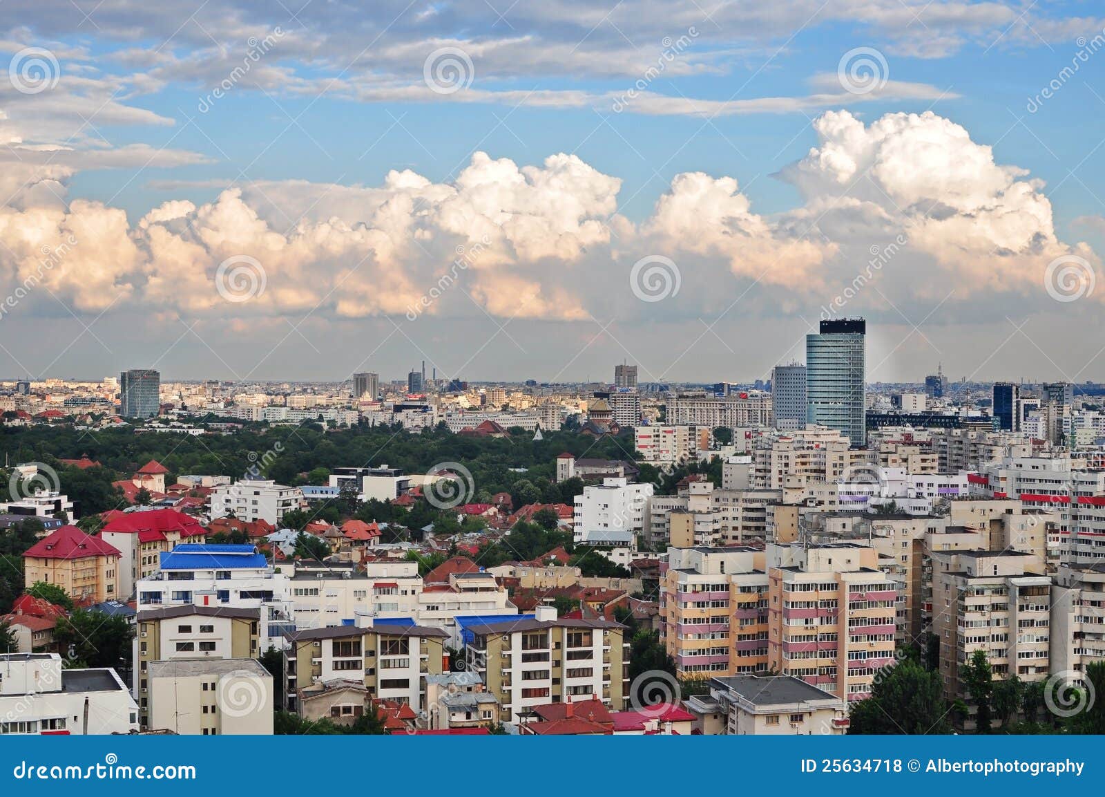 Bucharest panoramic view stock photo. Image of cloud - 25634718