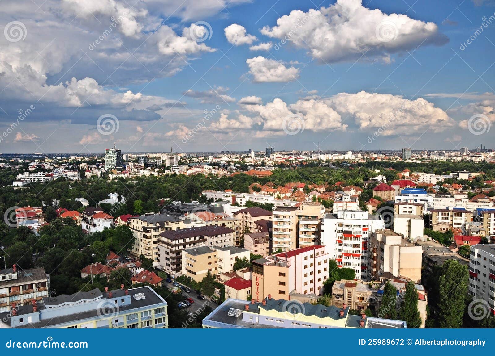 Bucharest panoramic view editorial photography. Image of landmark ...