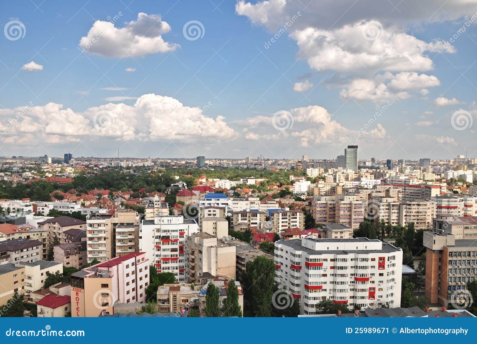 Bucharest panoramic view 4 editorial photo. Image of sightseeing - 25989671