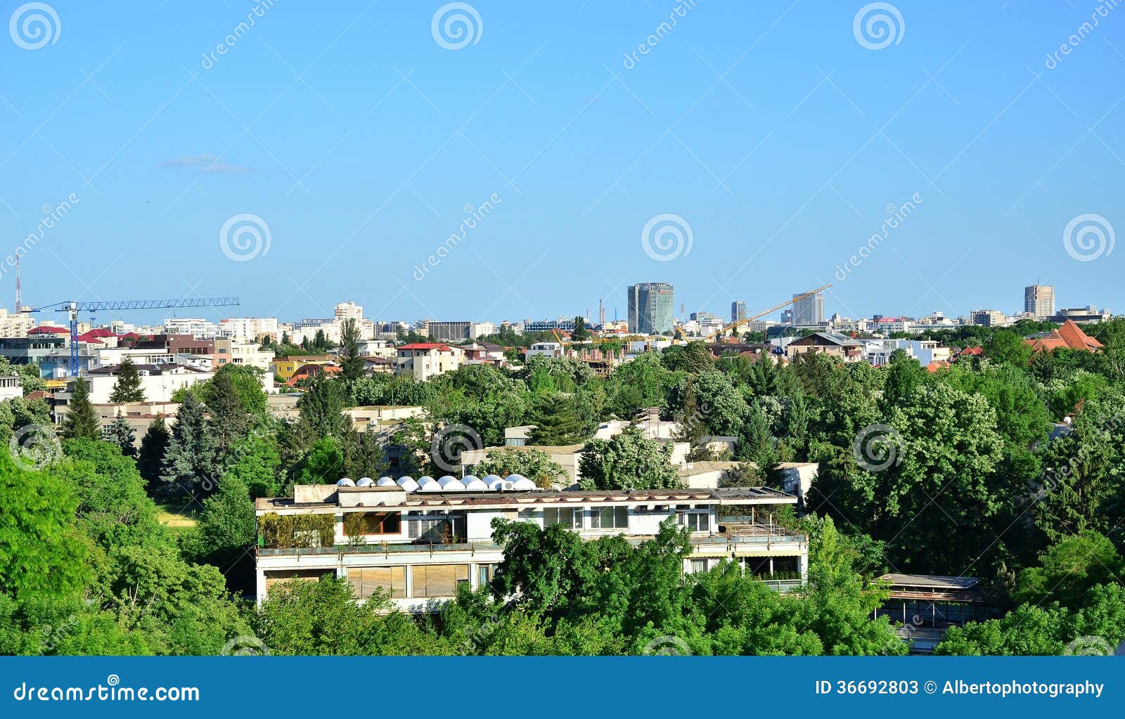 Bucharest panoramic view stock image. Image of capital - 36692803