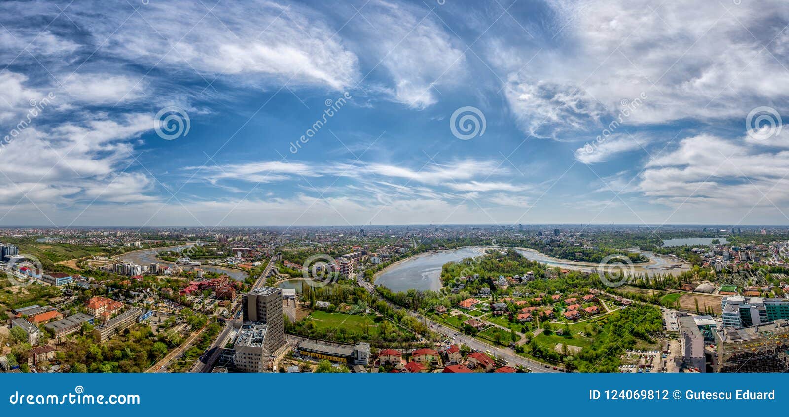 Bucharest Panoramic View in Sumer Time , Aerial View Editorial ...