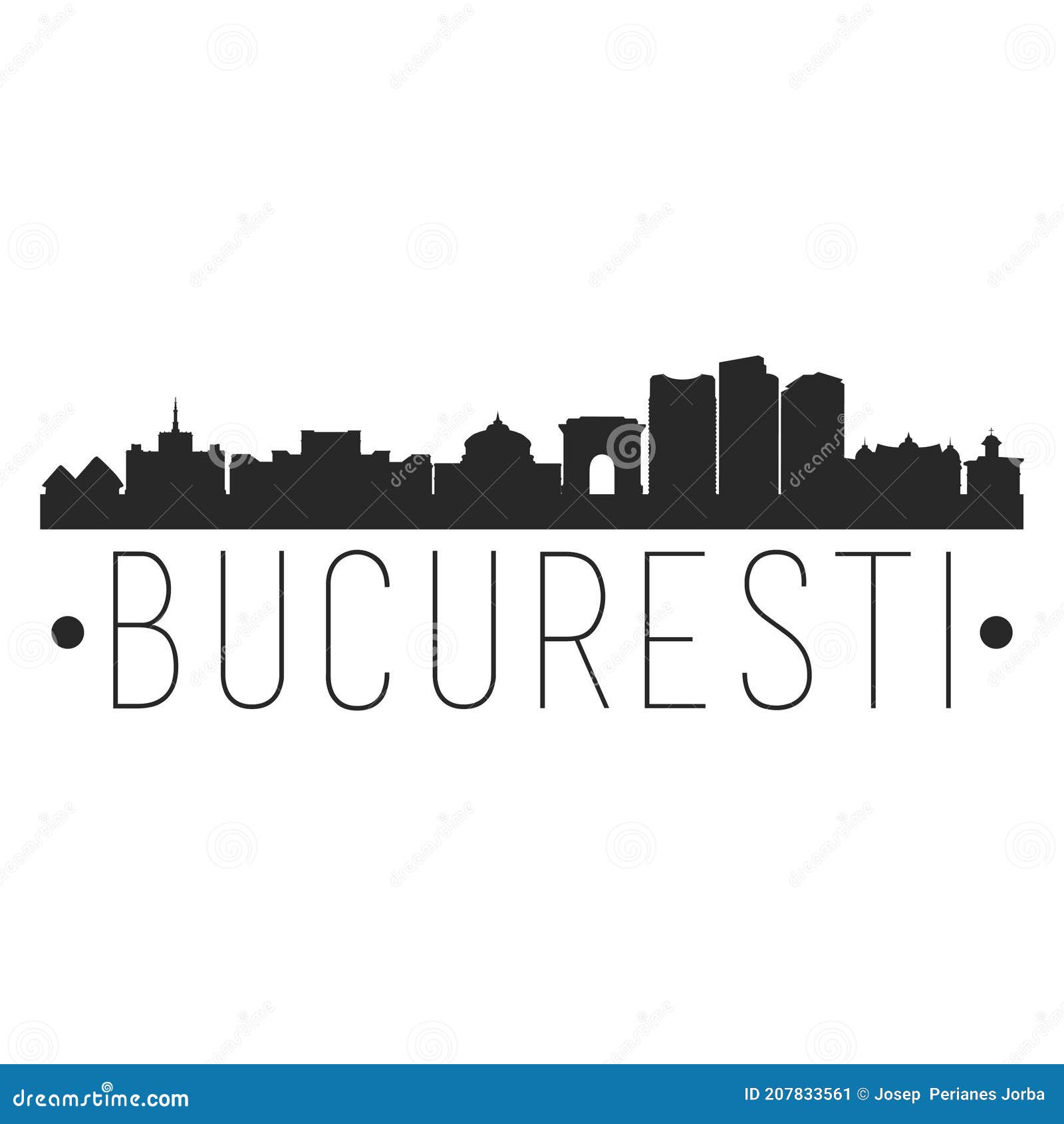 Bucharest Romania. City Skyline. Silhouette City. Design Vector. Famous ...