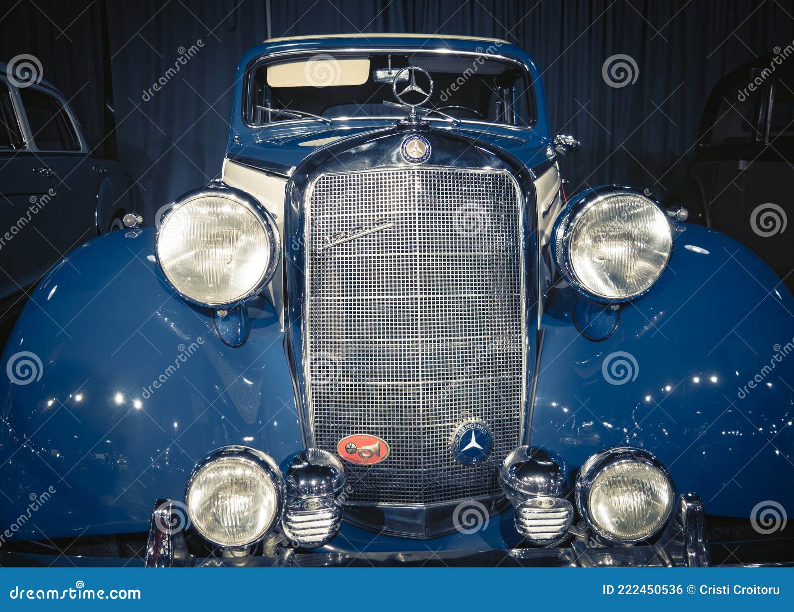 Front View with a Blue Mercedes-Benz 170 S-V from 1953 Editorial Photo ...