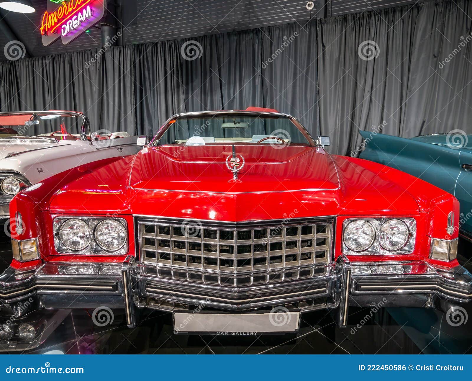 Front View with a Red Cadillac Eldorado from 1973 Editorial Photo ...