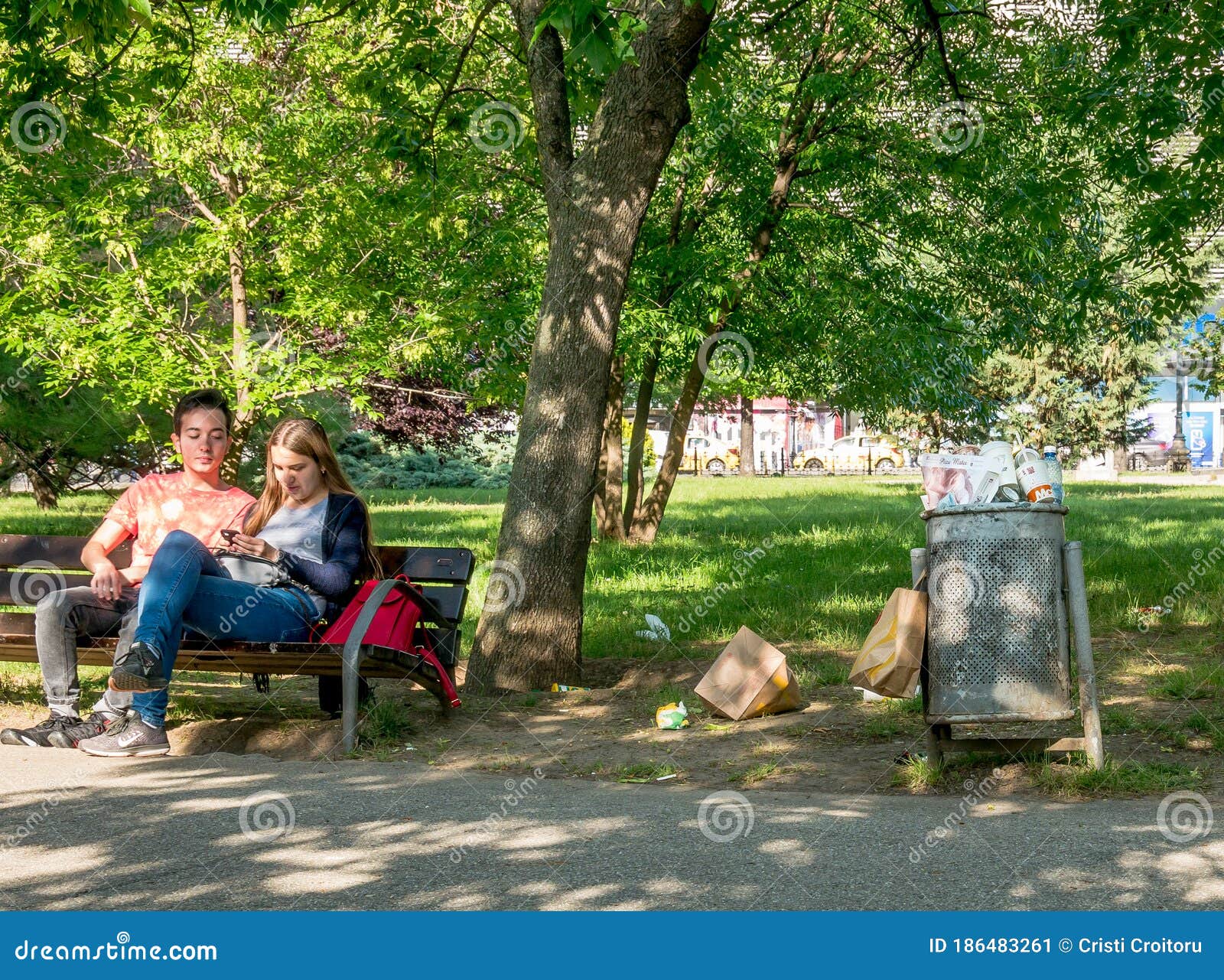 Trash Bin With Overflowing Garbage Royalty-Free Stock Photography ...