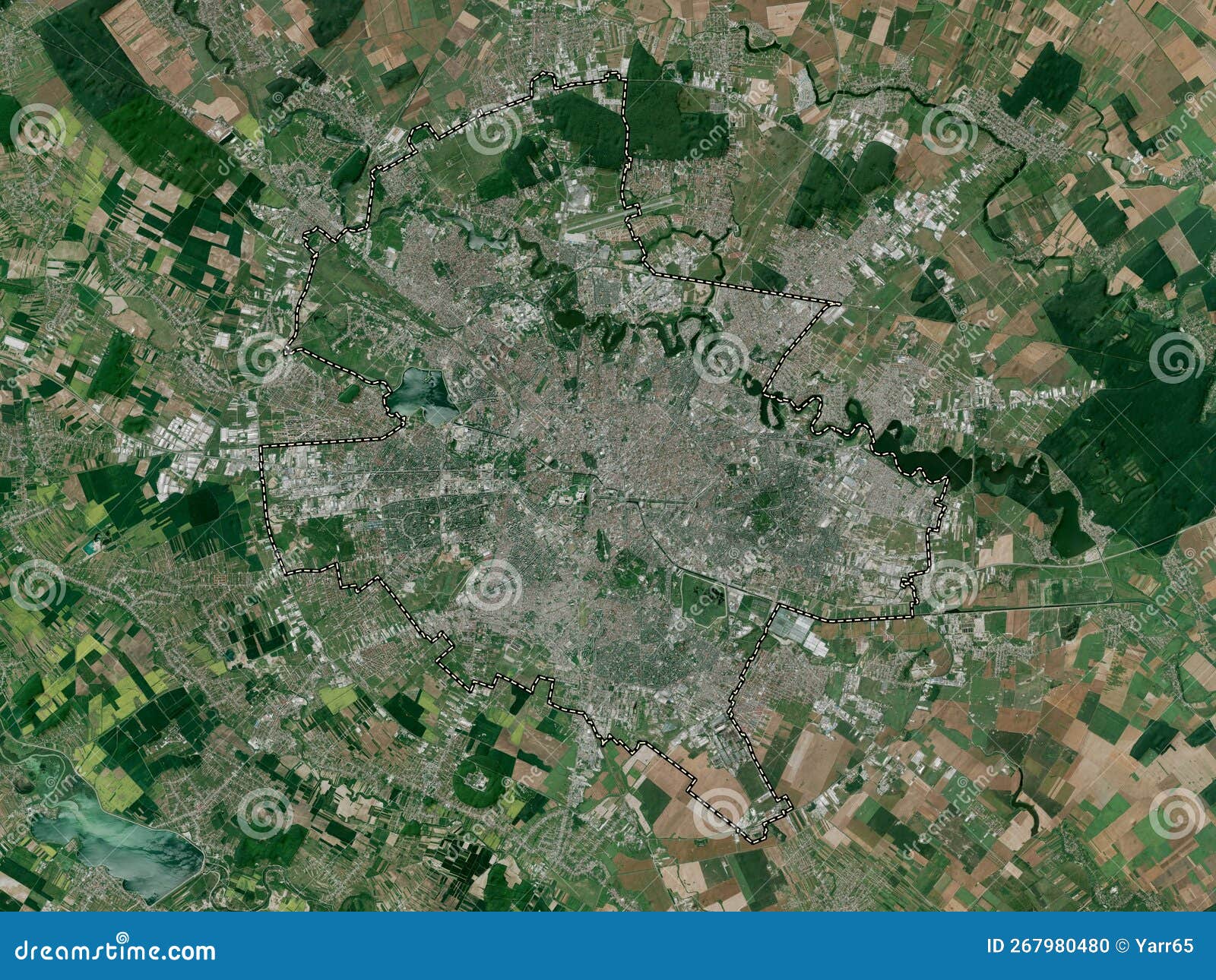 Bucharest, Romania. High-res Satellite. No Legend Stock Illustration ...