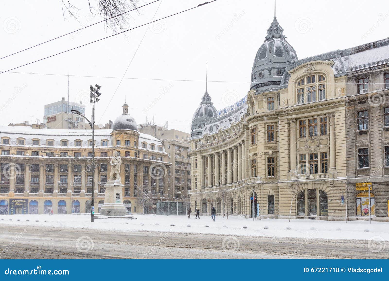 Bucharest, Romania - January 17: University Square on January 17, 2016 ...
