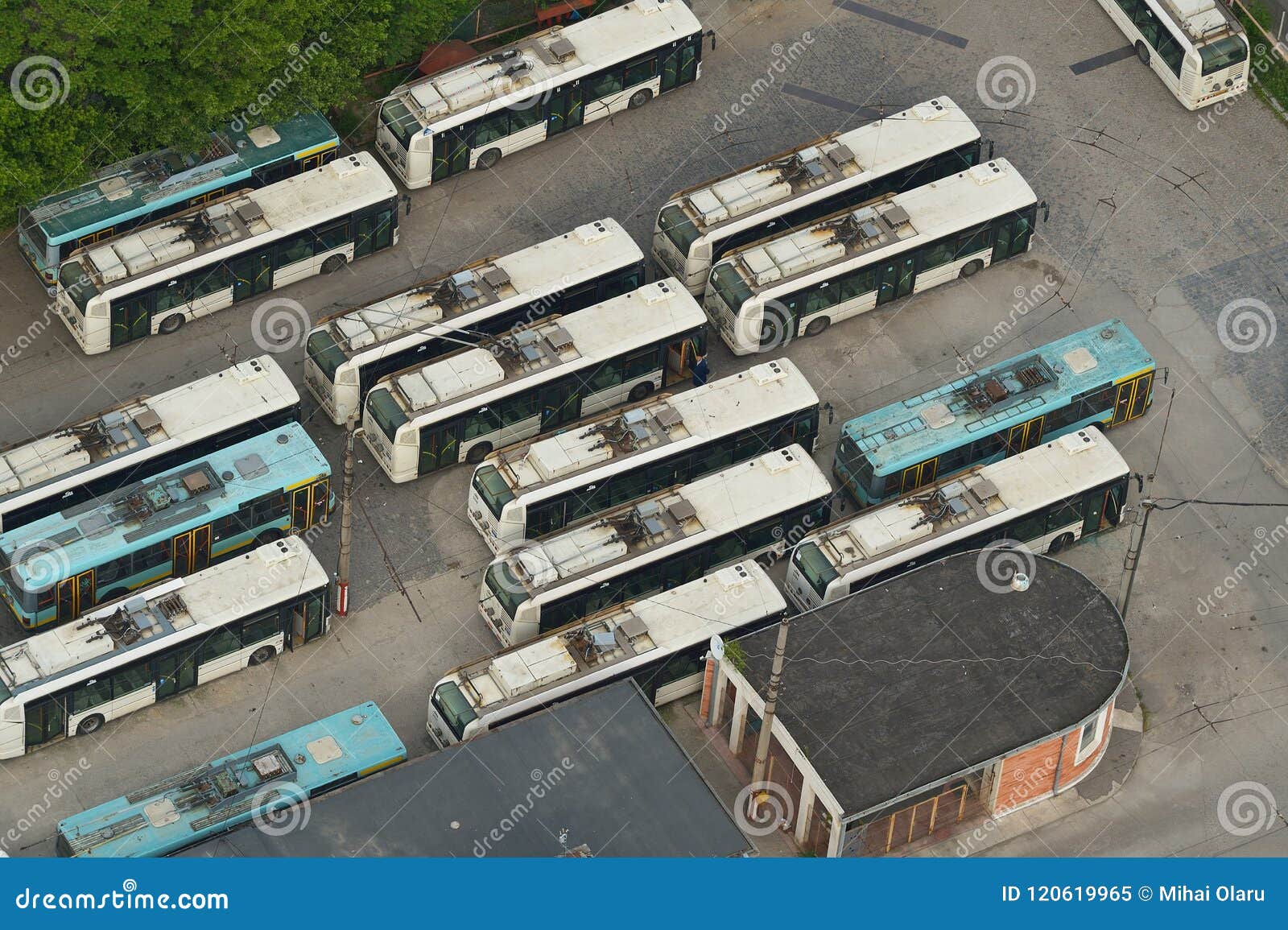 Bucharest, Romania, May 17, 2015: Aerial View of Buses Editorial Image ...