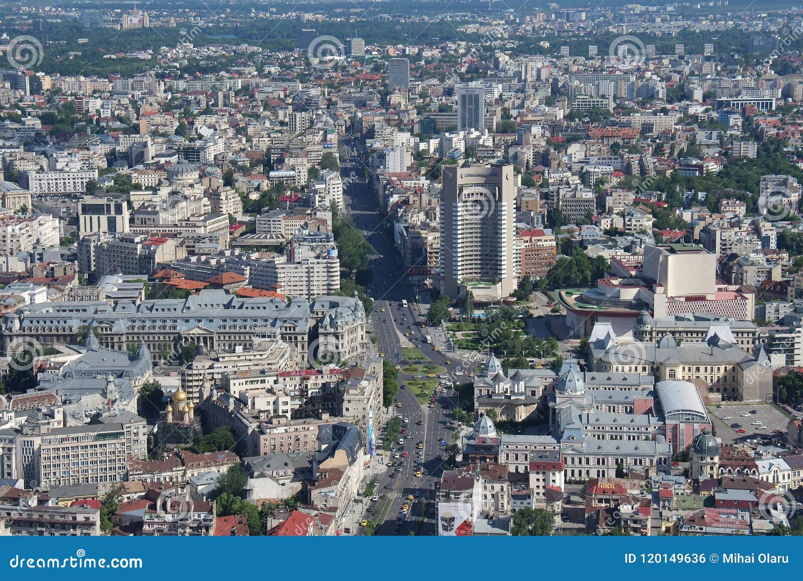Bucharest, Romania, May 15, 2016: Aerial View of University Square in ...
