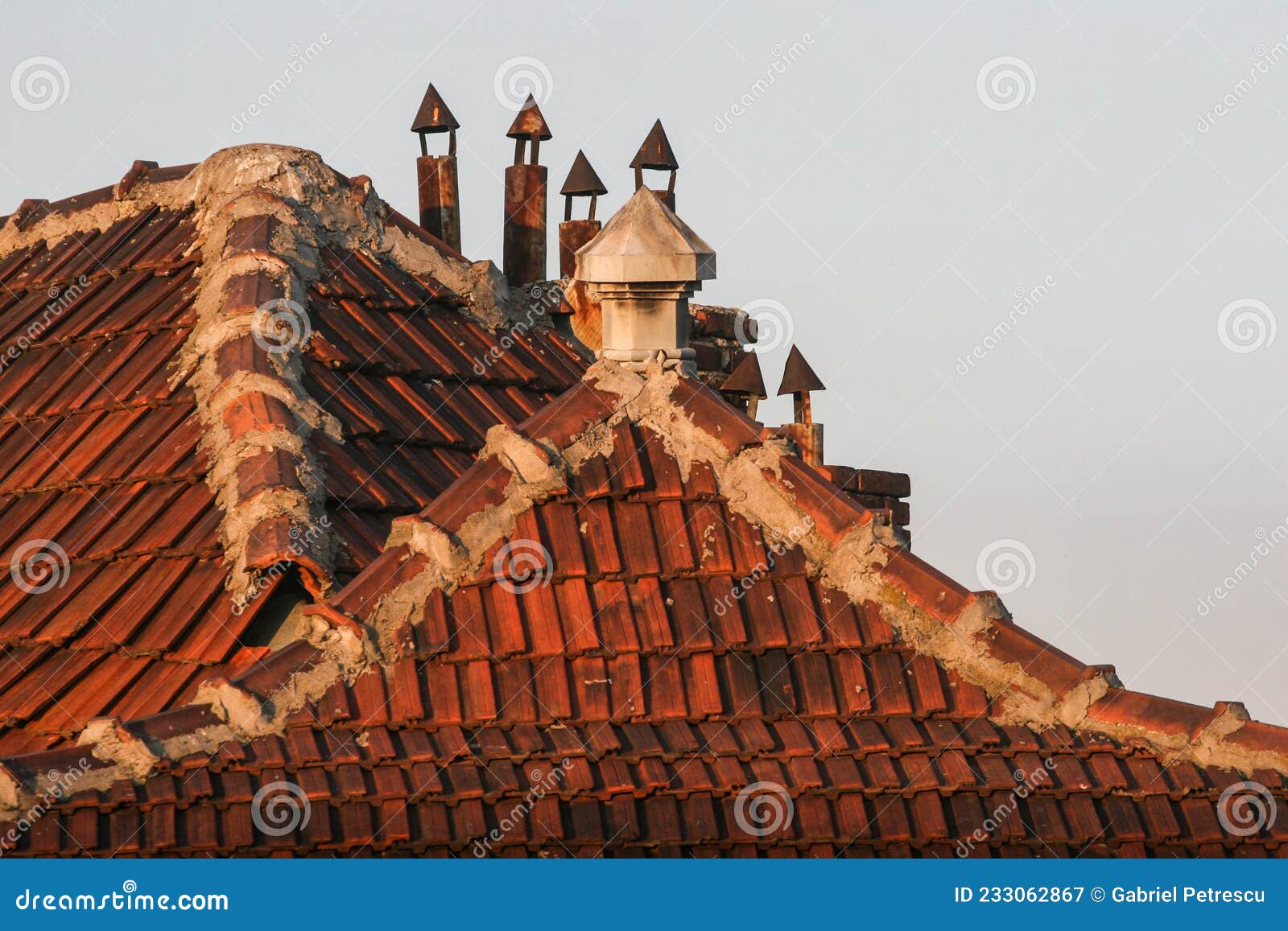 Roofs with funnels editorial photography. Image of beautiful - 233062867