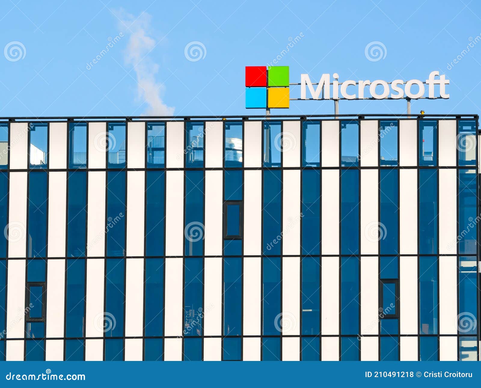 New Microsoft Campus Office Building in Bucharest. Microsoft Logo ...