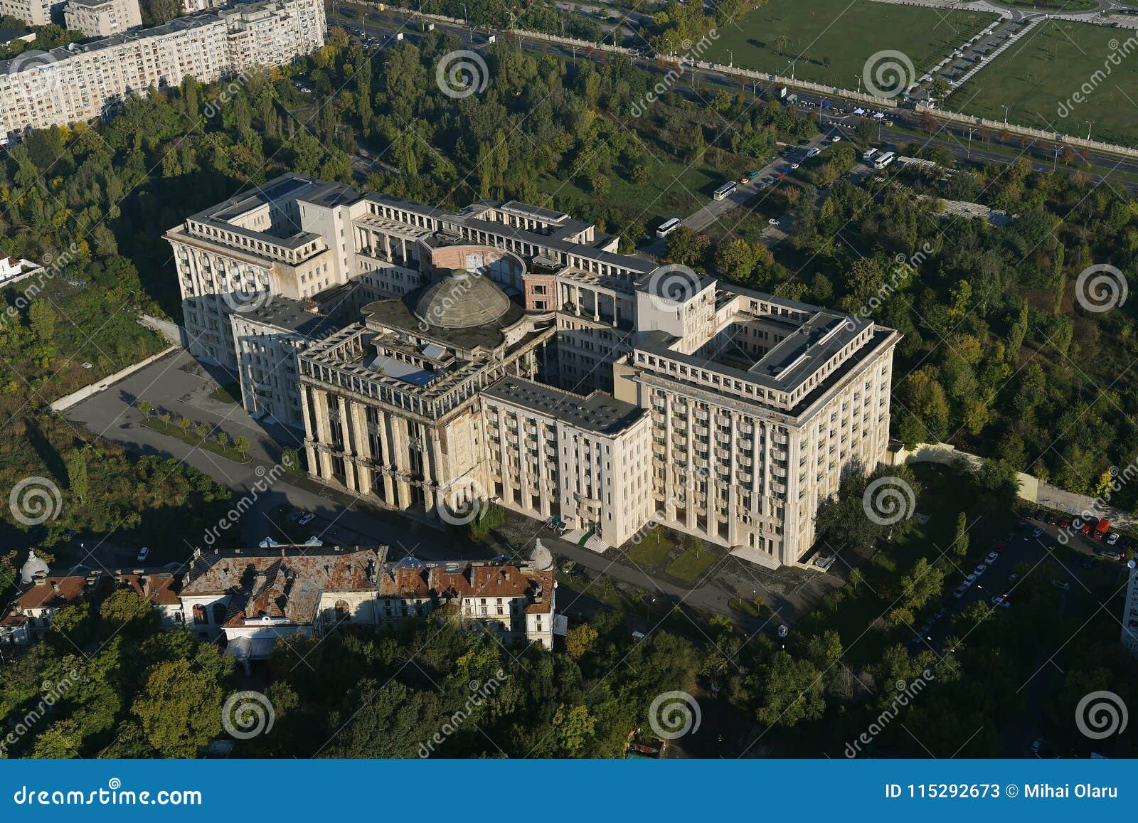 Bucharest, Romania, October 9, 2016: Aerial View of Romanian Academy ...