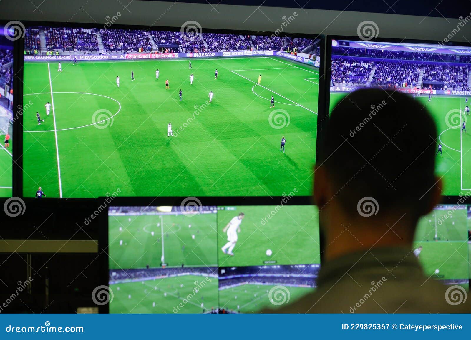 A Referee is Showing To the Press How the Video Assistant Referee VAR ...