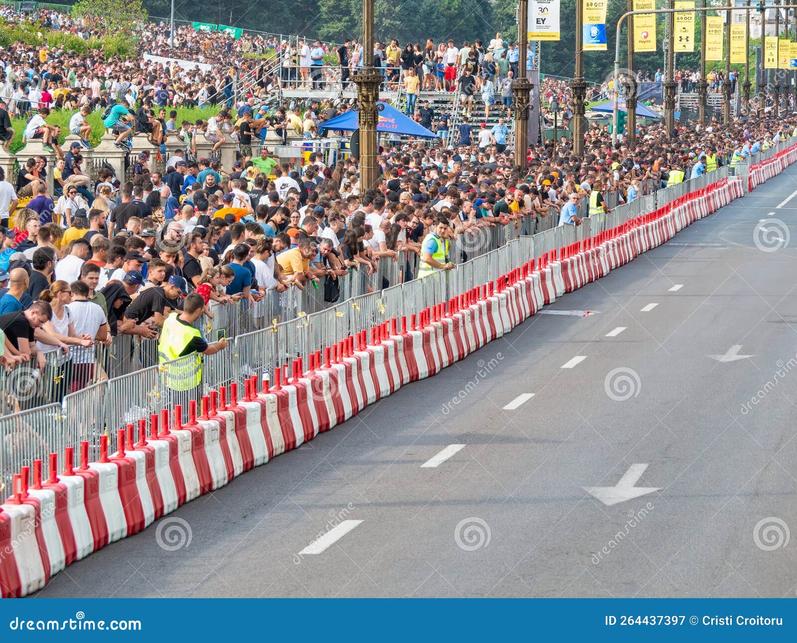 Spectators Behind the Security Fence at a Formula 1 Race Editorial ...