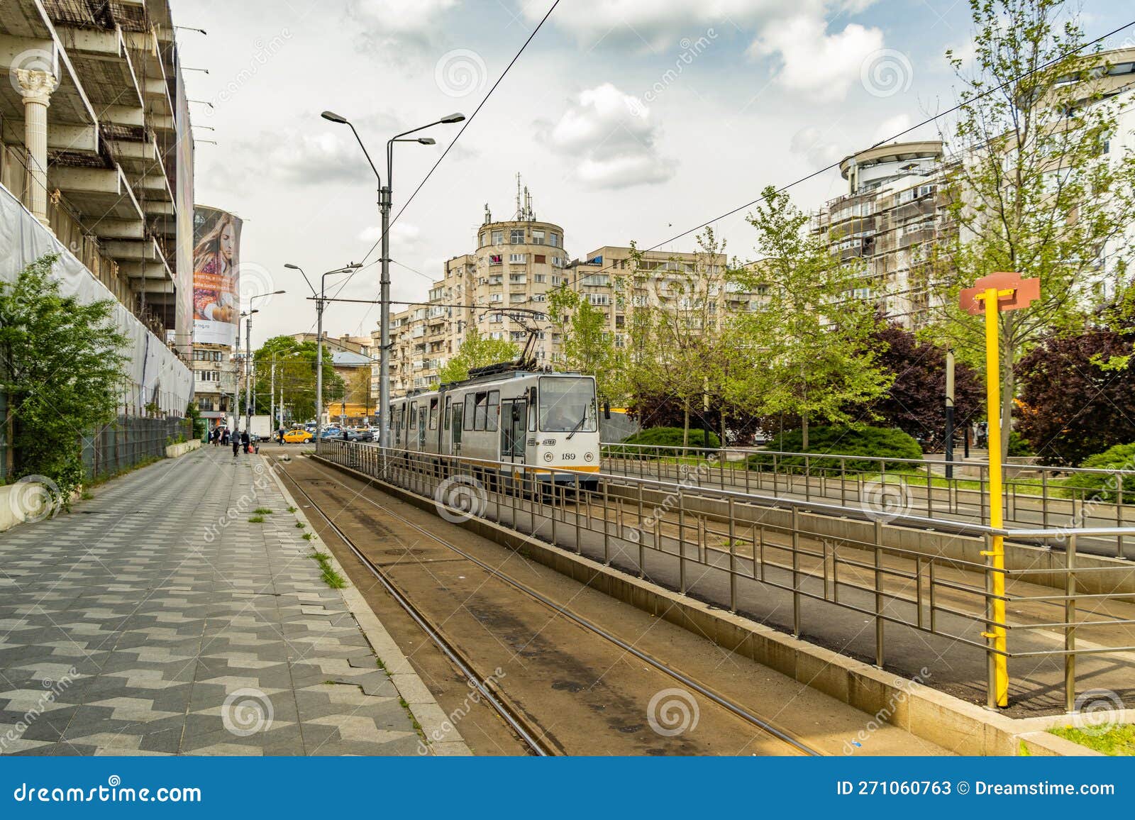 Bucharest, Romania. Tram in Traffic Editorial Stock Photo - Image of ...