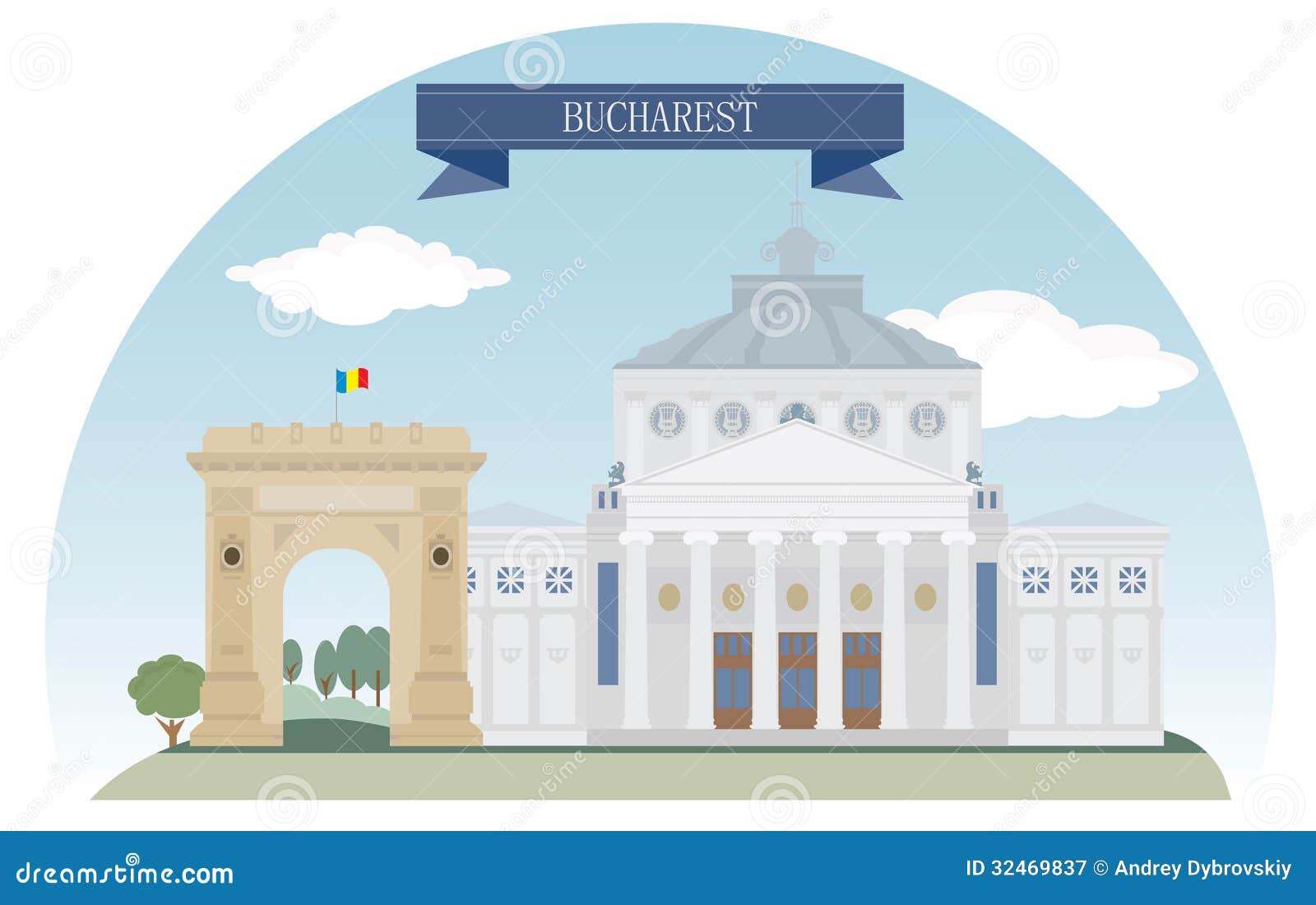 Bucharest Vector Illustration | CartoonDealer.com #57951600