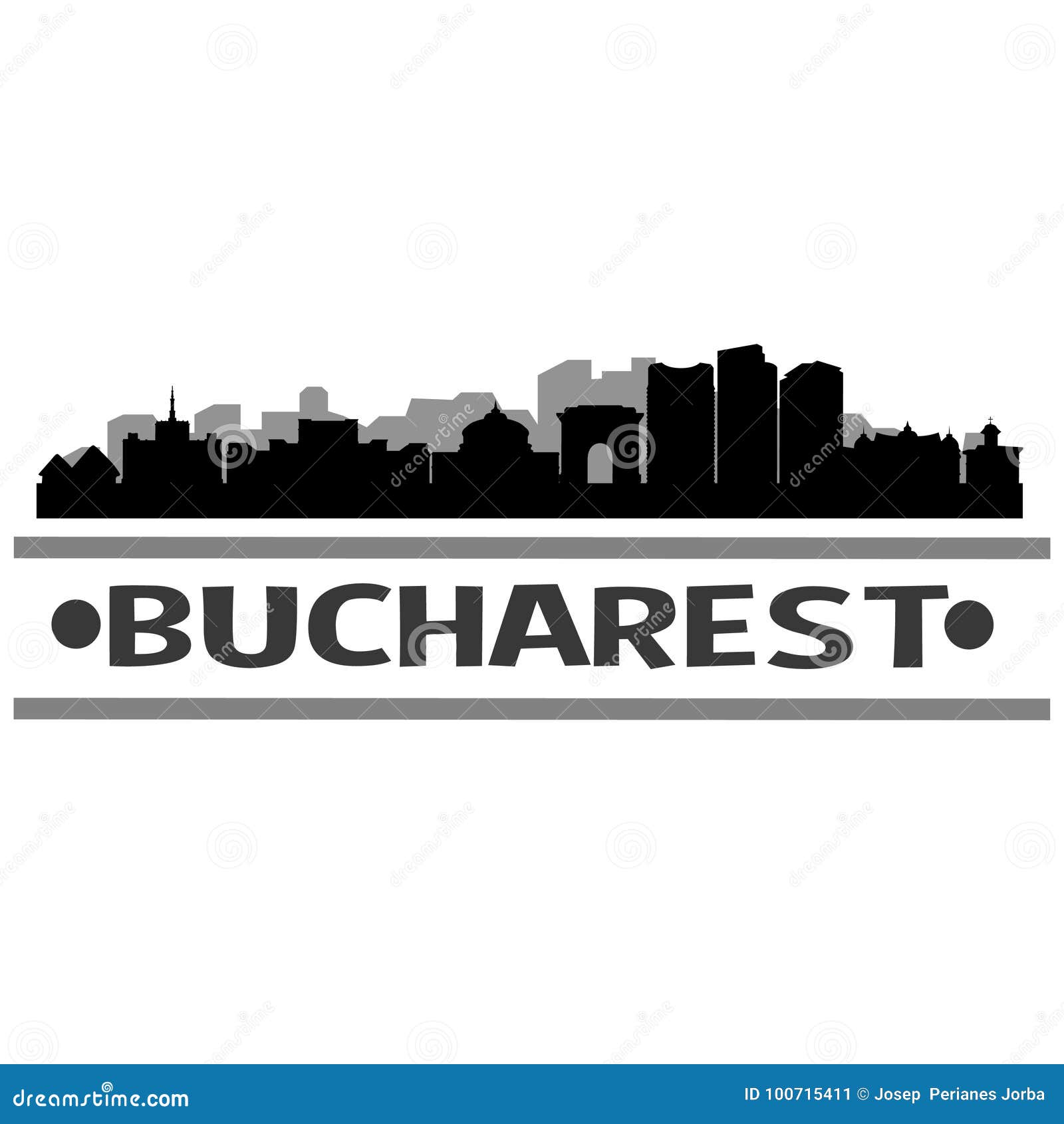 Bucharest Skyline City Icon Vector Art Design Stock Vector ...