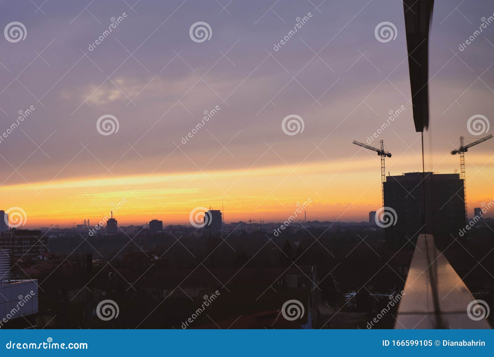 Bucharest Skyline Seen from Pipera District at Sunset Stock Image ...