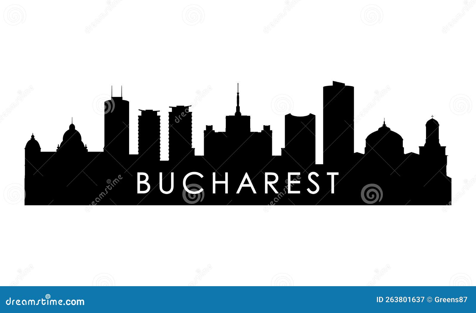 Bucharest Skyline Silhouette. Stock Vector - Illustration of cityscape ...