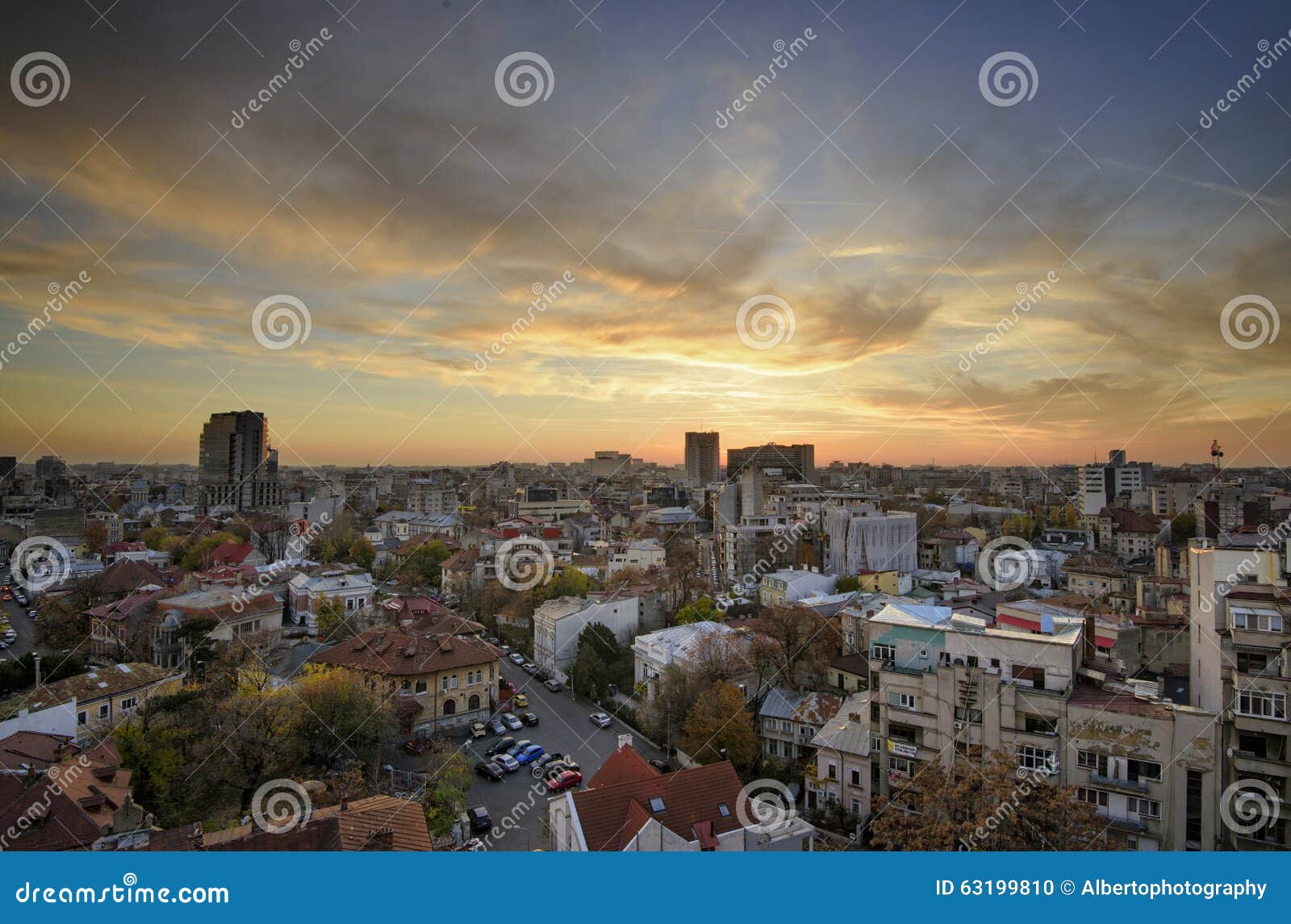 Bucharest skyline stock photo. Image of aerial, color - 63199810