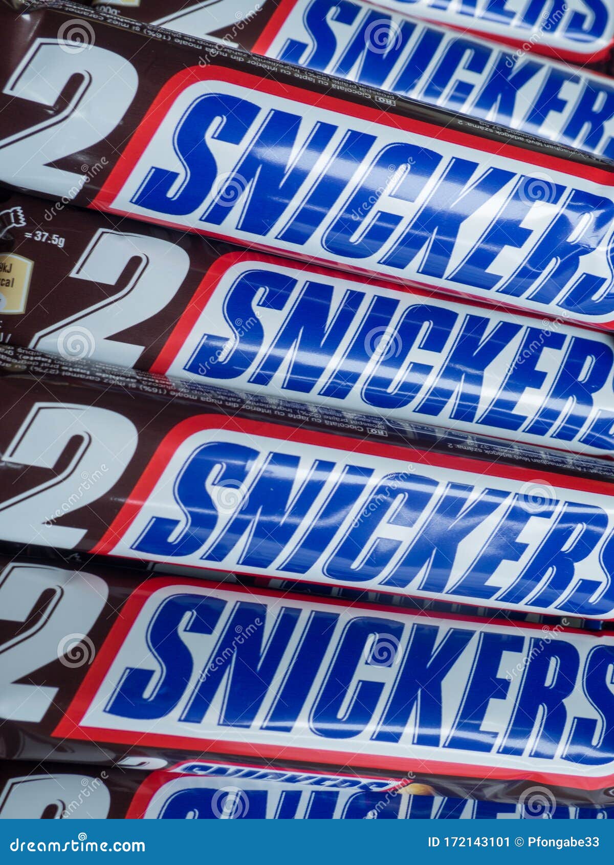 Snickers Chocolate Bar Isolated On White Background. Snickers Is A ...