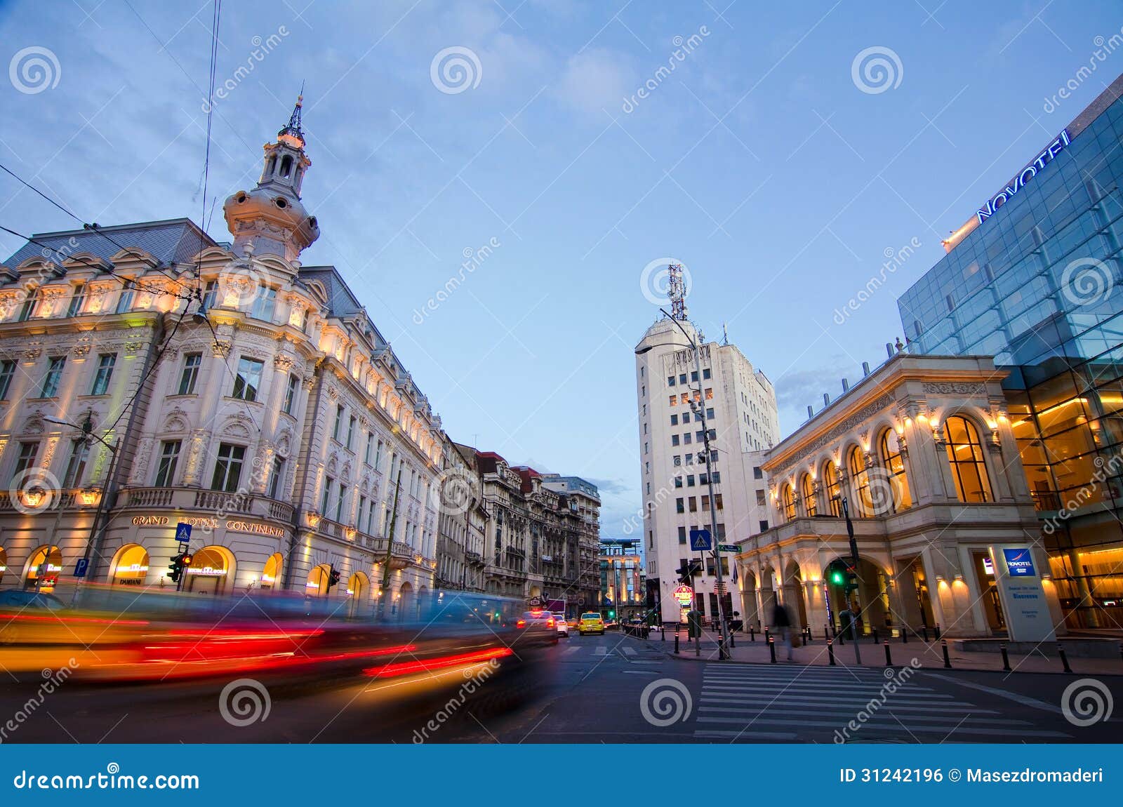 Bucharest at sunset editorial photo. Image of buildings - 31242196