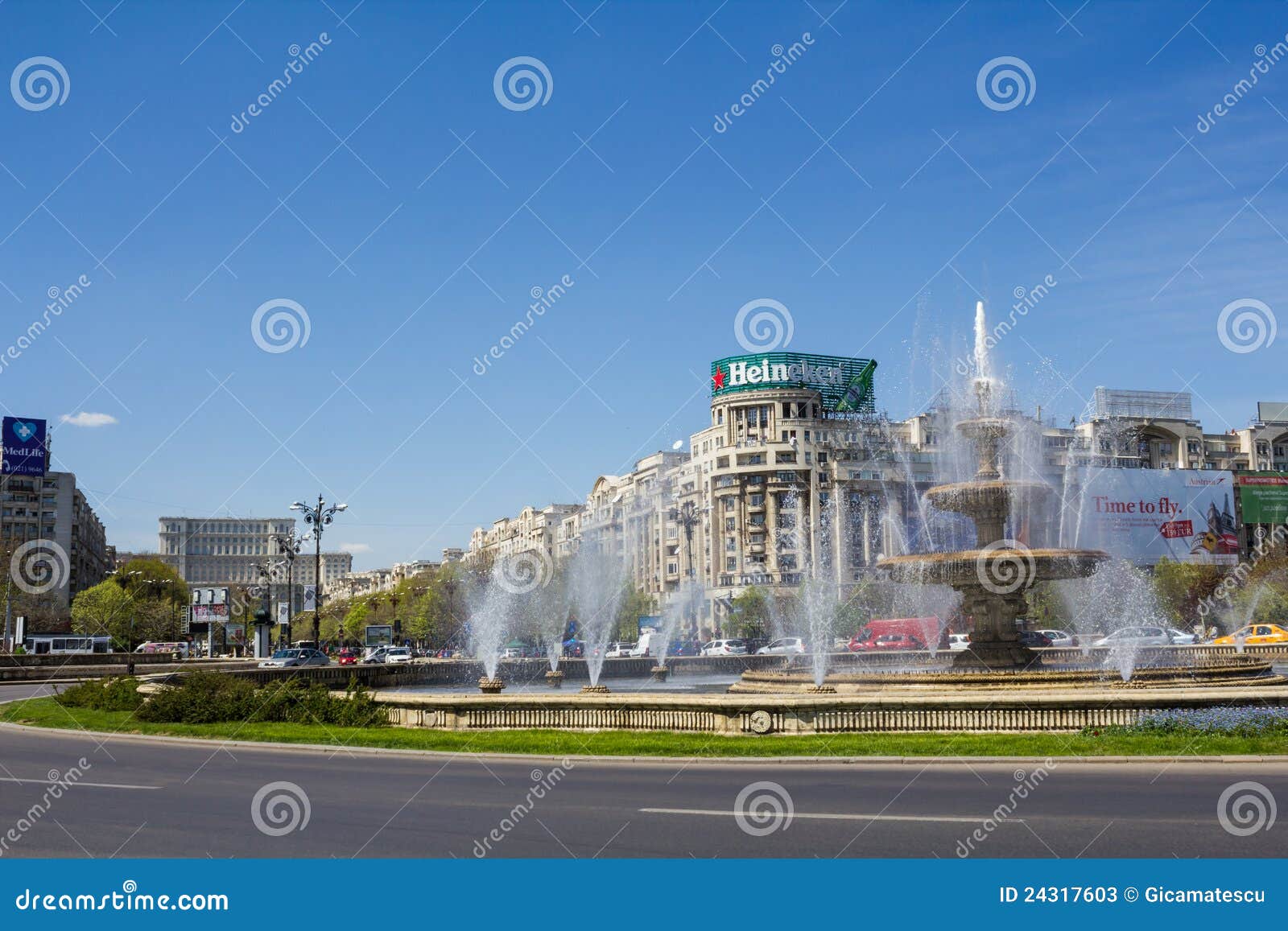 Bucharest town center editorial stock photo. Image of capital - 24317603