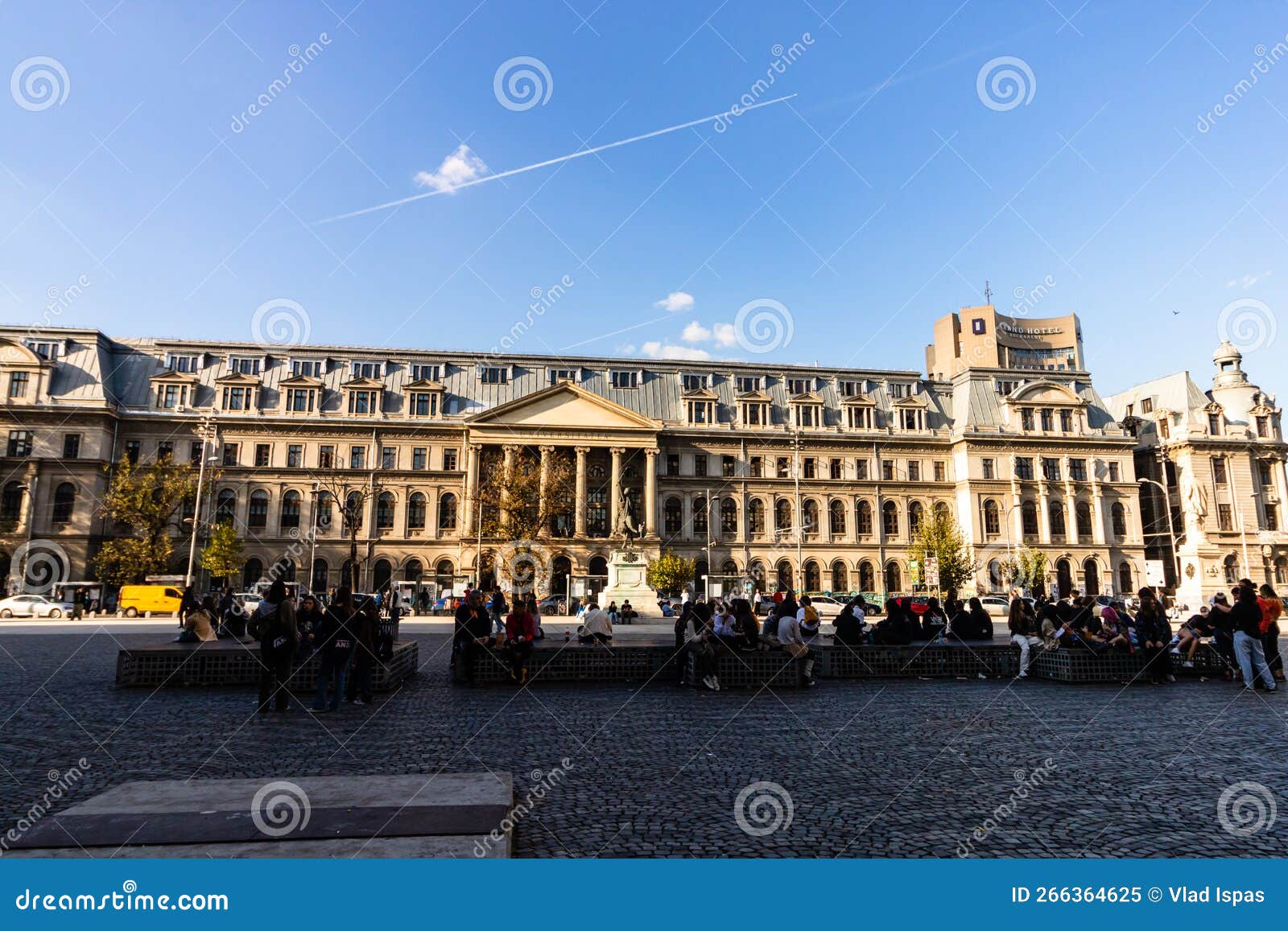 Bucharest University from the University Square in Bucharest, Romania ...