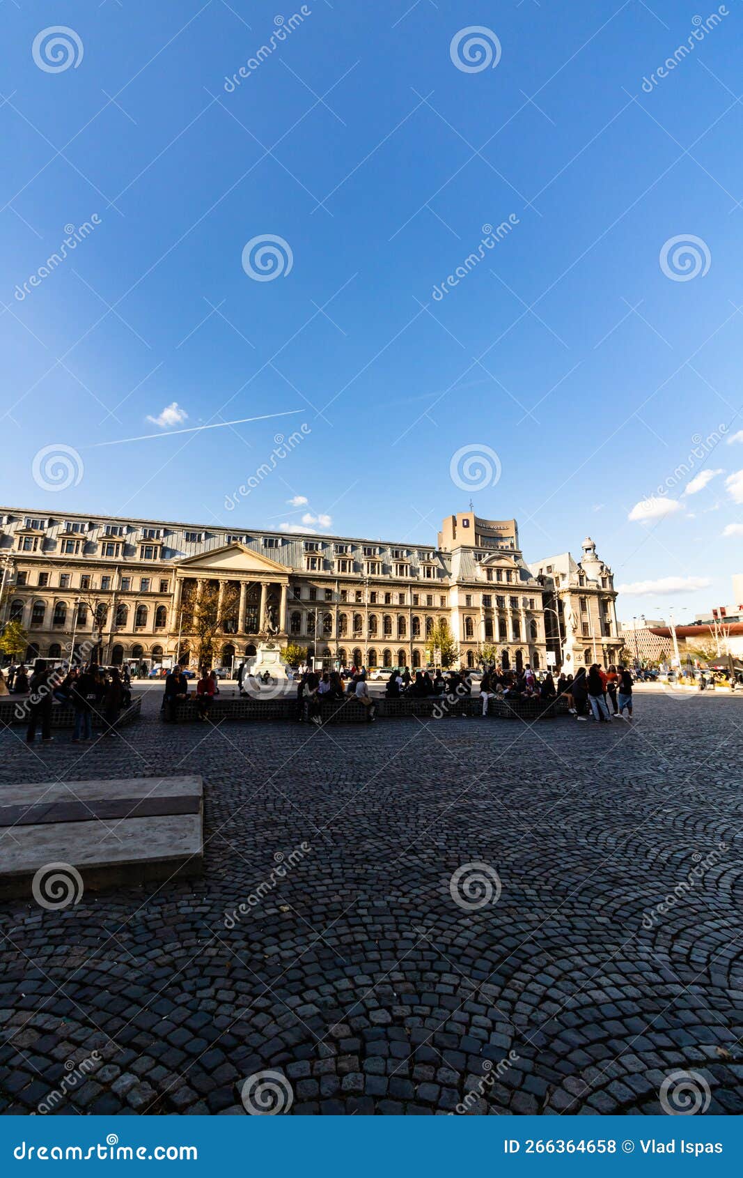 Bucharest University from the University Square in Bucharest, Romania ...