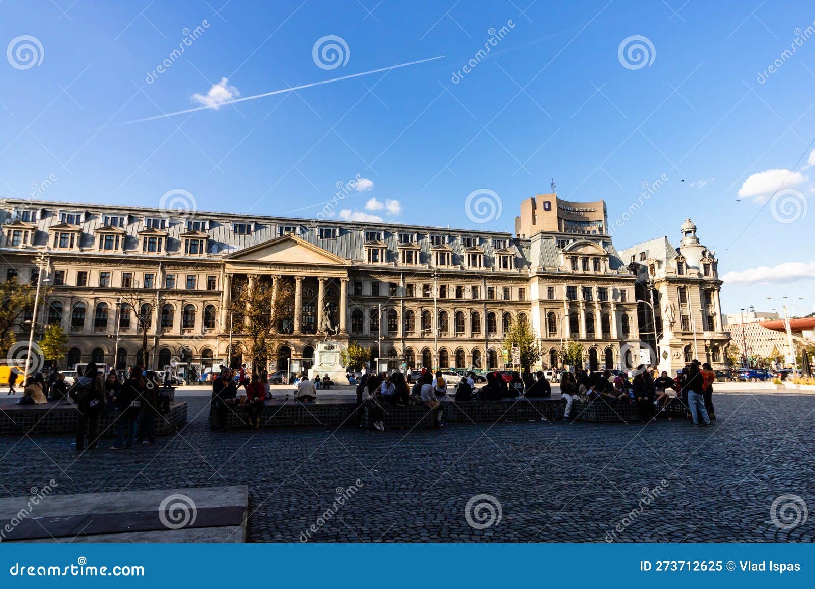 Bucharest University from the University Square in Bucharest, Romania ...