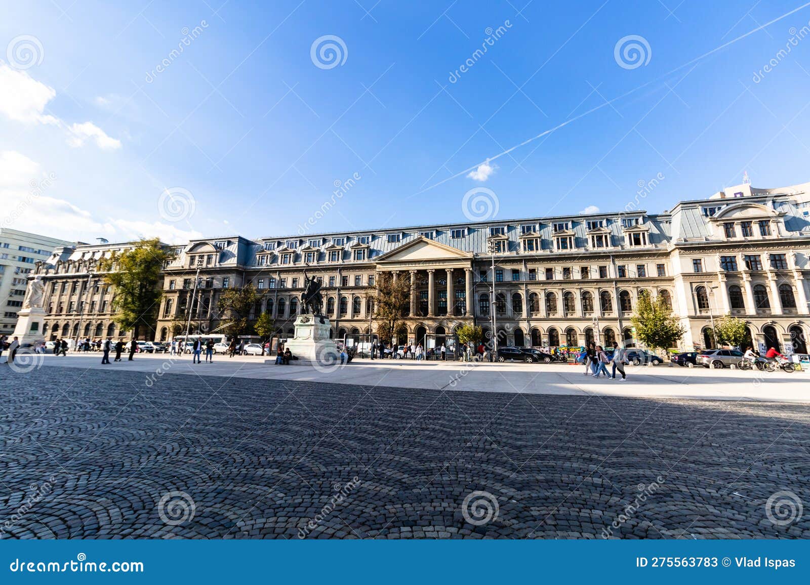 Bucharest University from the University Square in Bucharest, Romania ...