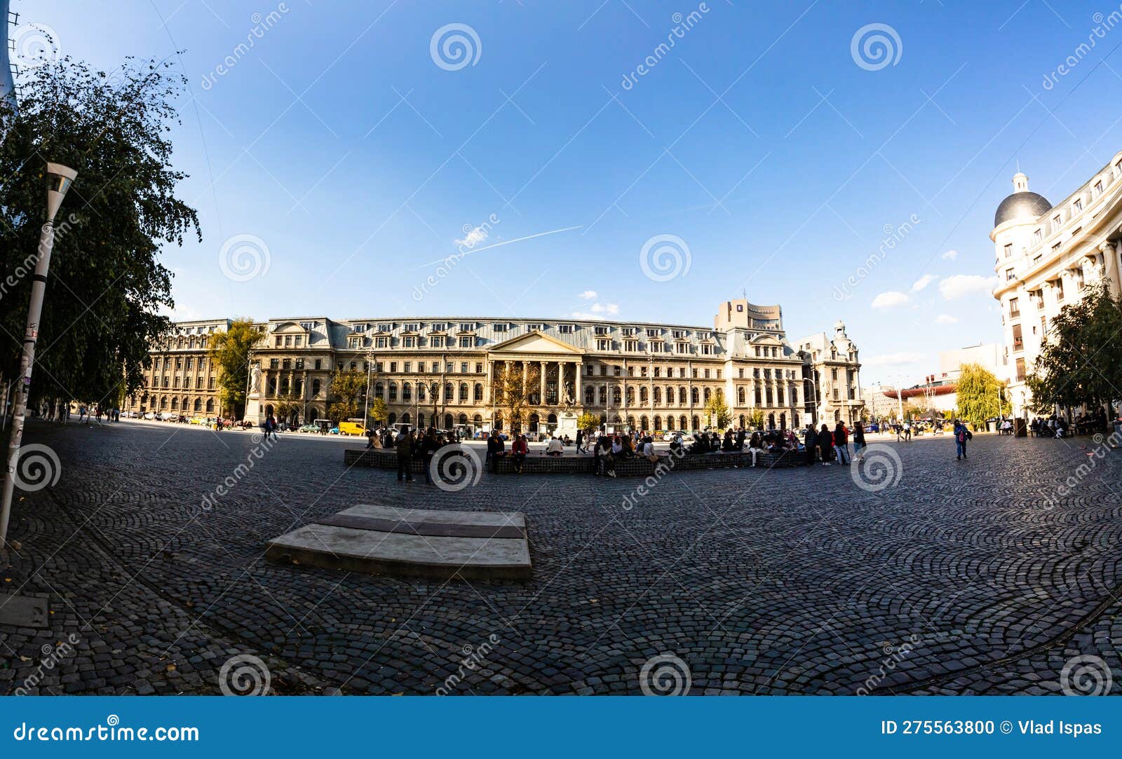 Bucharest University from the University Square in Bucharest, Romania ...