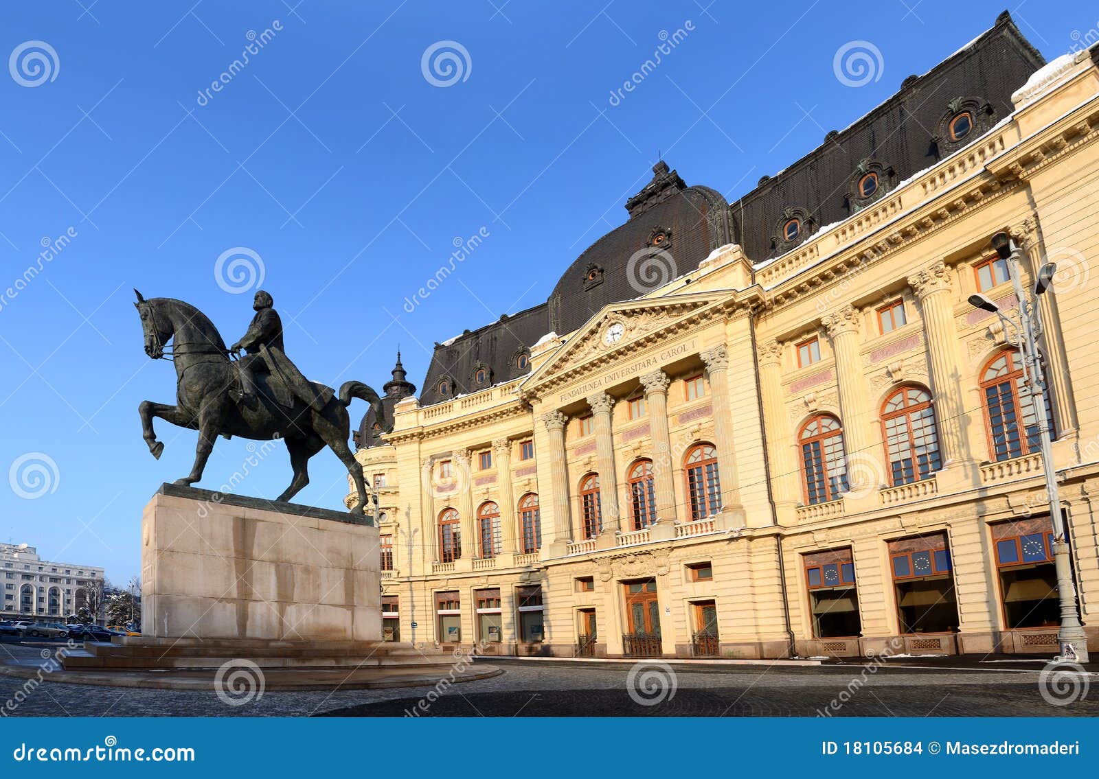 Bucharest View - Central Library Stock Photo - Image of building ...