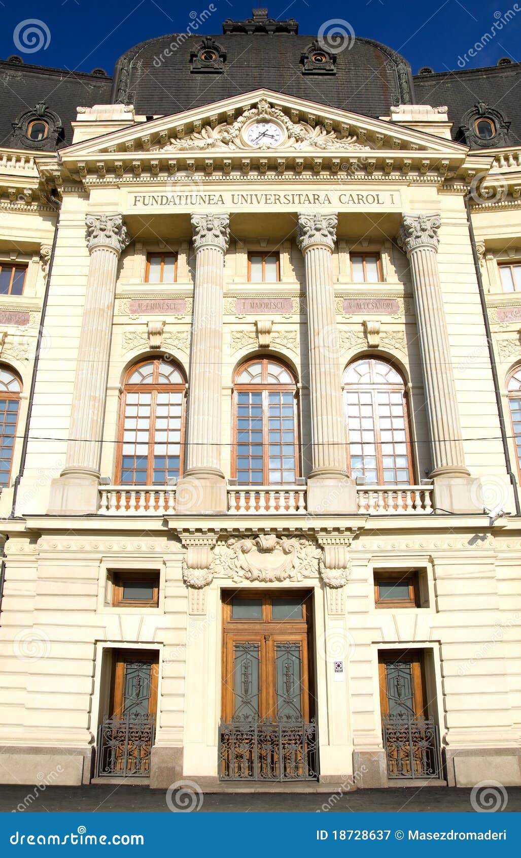 Bucharest View - Central Library Stock Image - Image of national ...