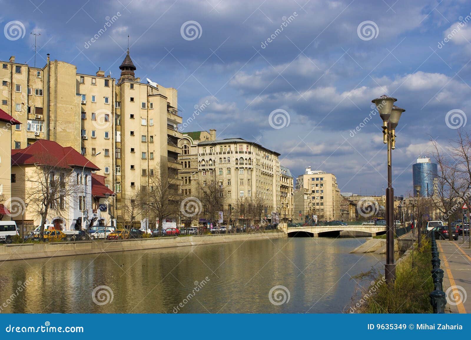 Bucharest - View Over Dambovita River Stock Image - Image of daytime ...