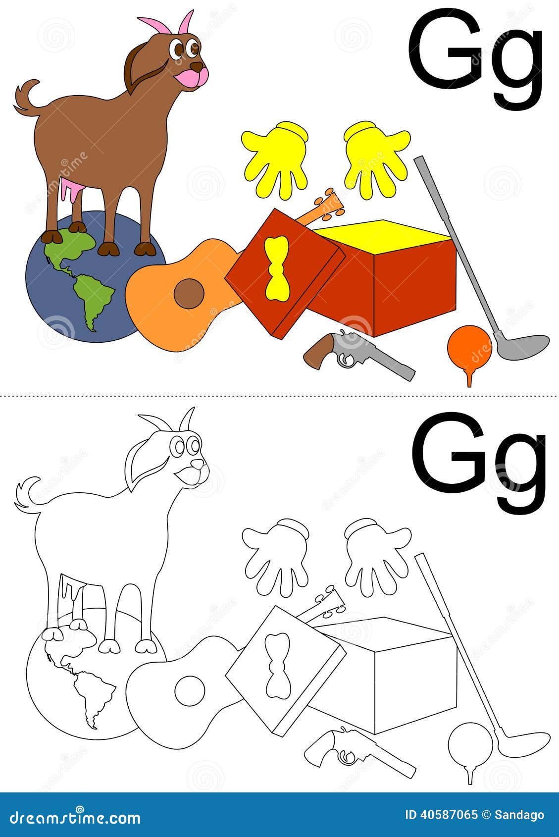 Buchstabe g-Arbeitsblatt vektor abbildung. Illustration von ...