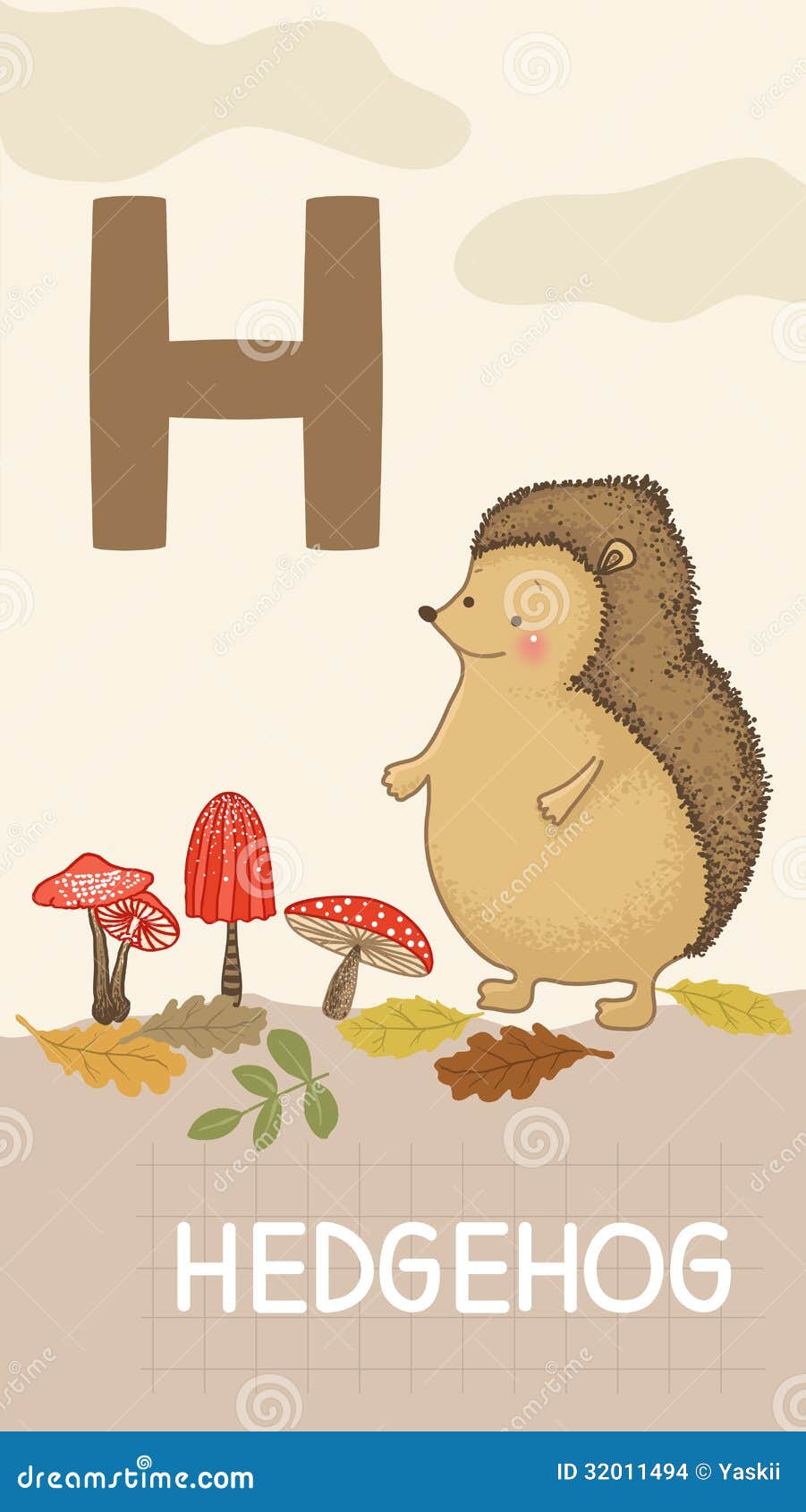 Buchstabe H, Tier-ABC vektor abbildung. Illustration von symbol - 32011494