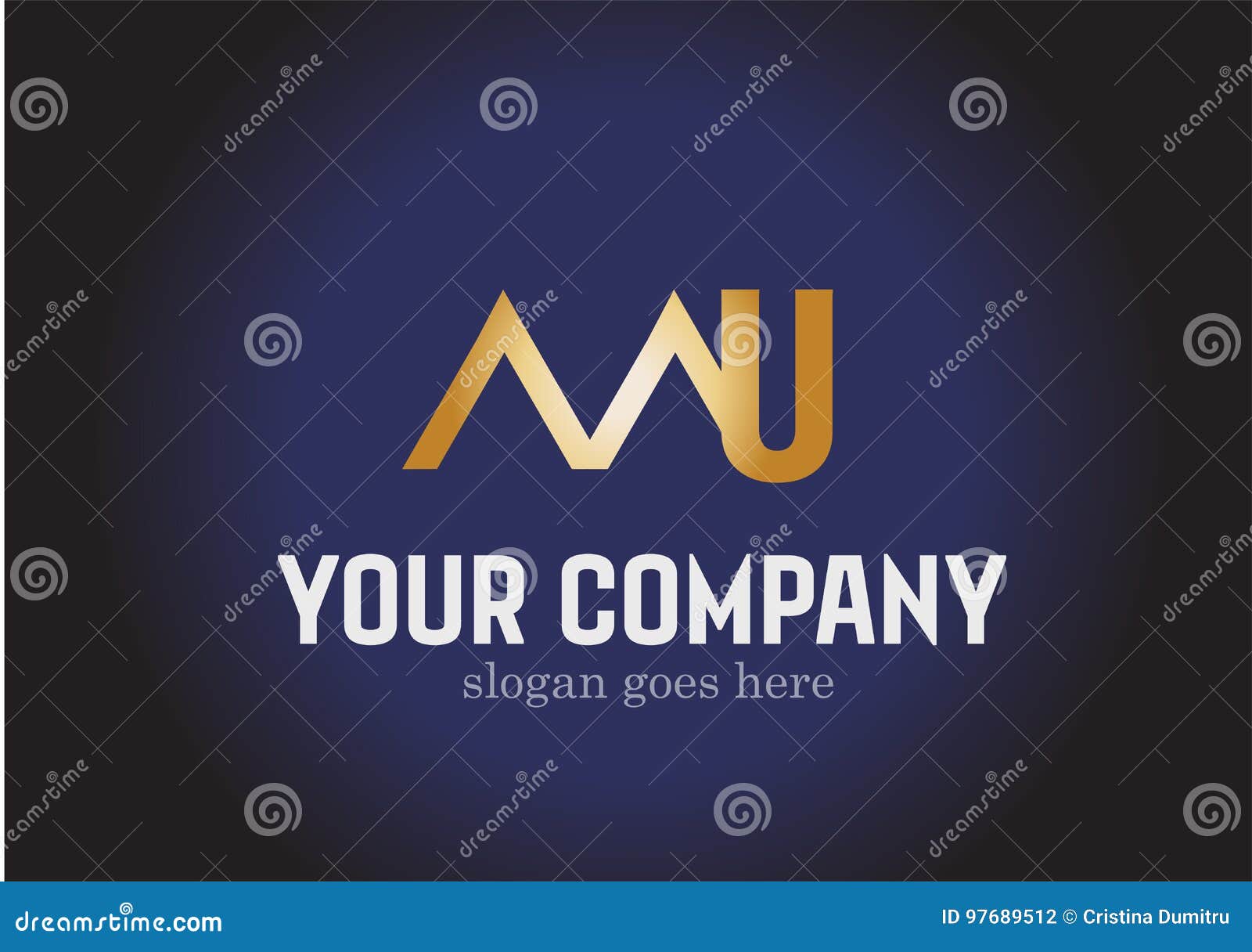 Buchstabe MU Goldener Logo Design Vector Vektor Abbildung ...